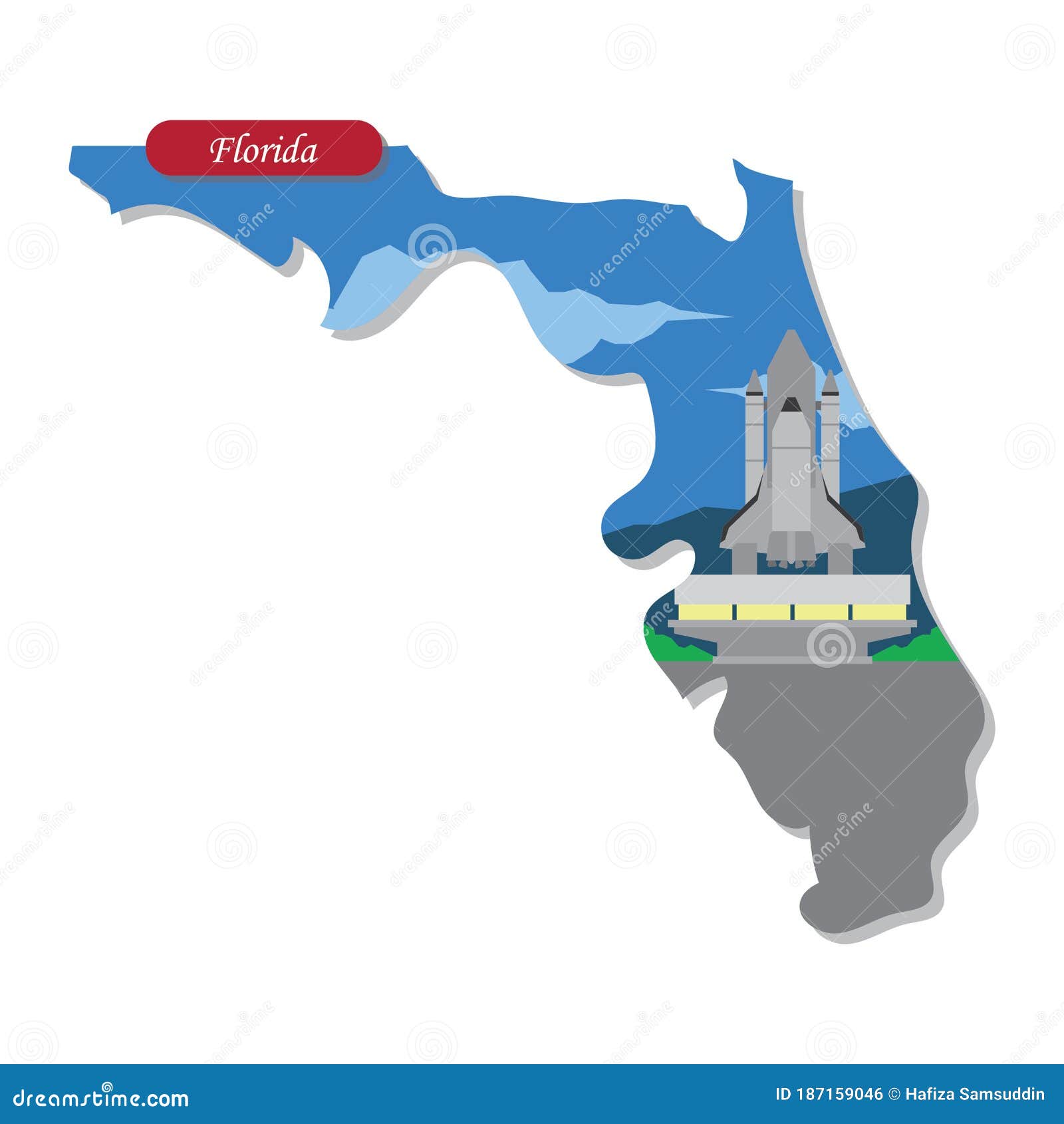 Florida State Map. Vector Illustration Decorative Design Stock Vector ...