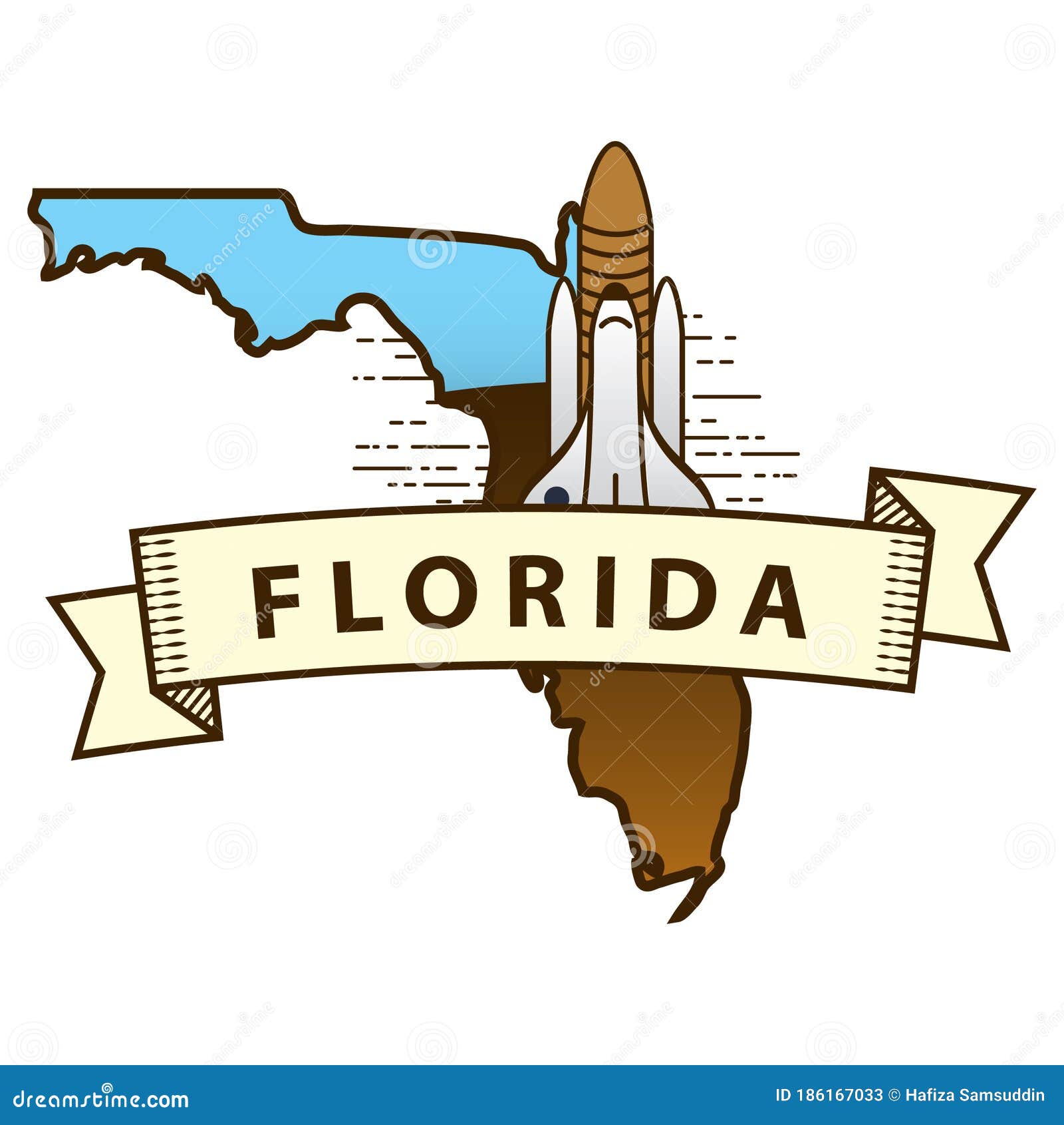 Florida State Map. Vector Illustration Decorative Design Stock Vector ...