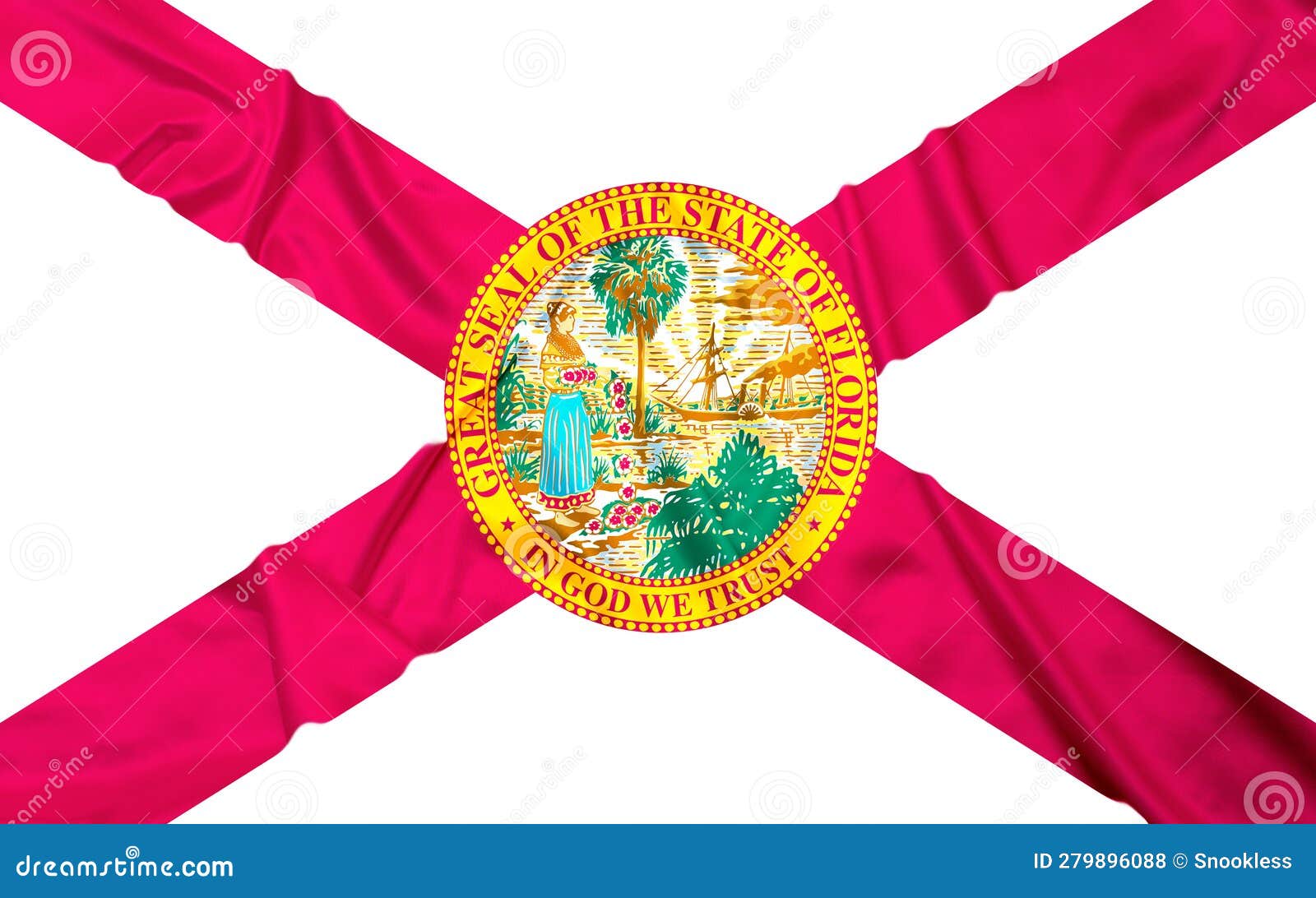 Florida state silk flag stock photo. Image of travel - 279896088