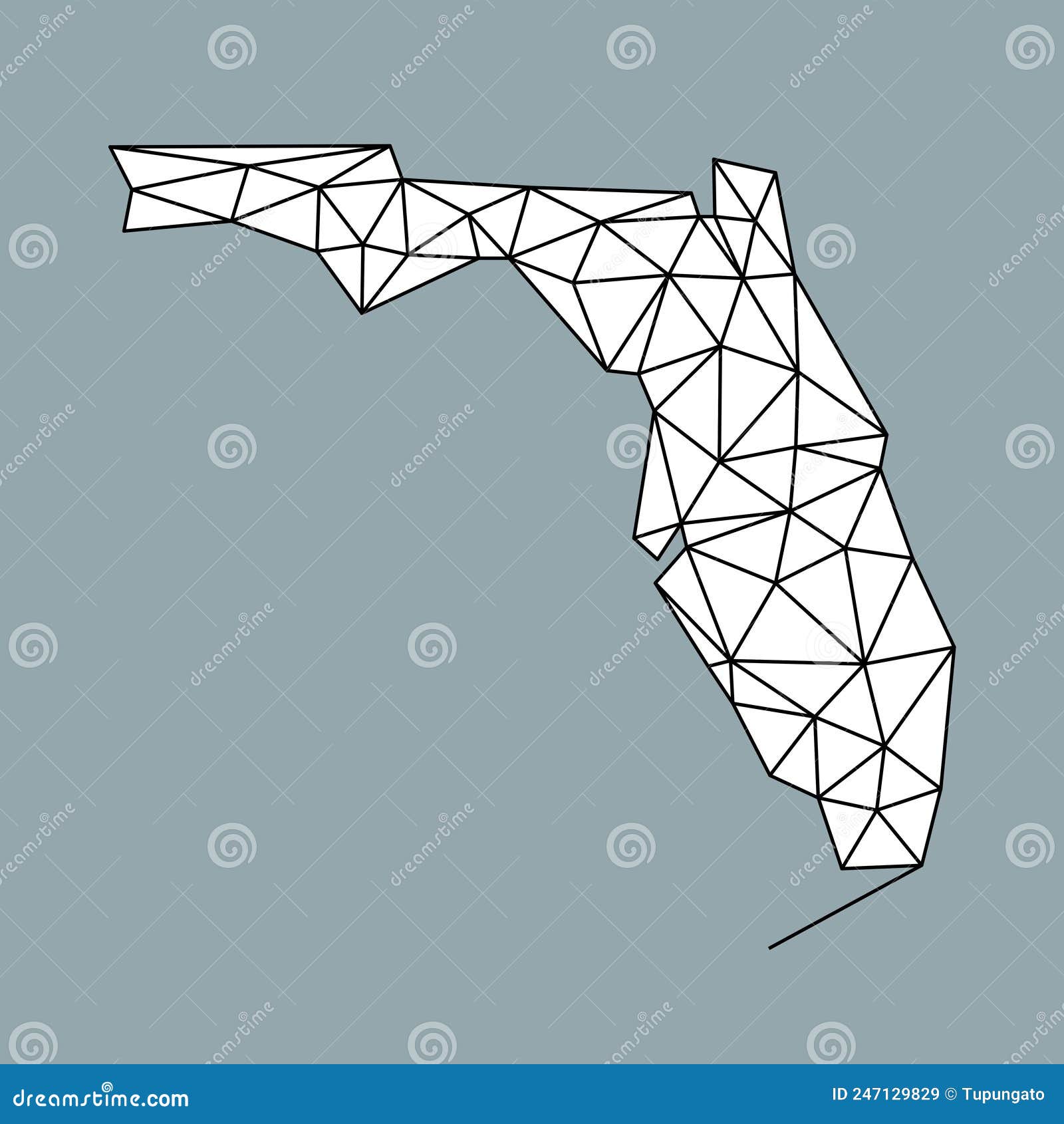 Florida State Simple Polygon Map Stock Vector - Illustration of concept ...