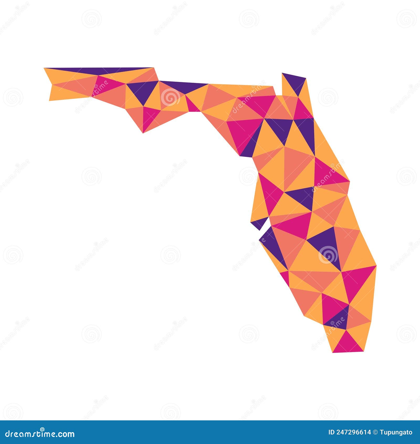 Florida State Simple Polygon Map Stock Vector - Illustration of border ...