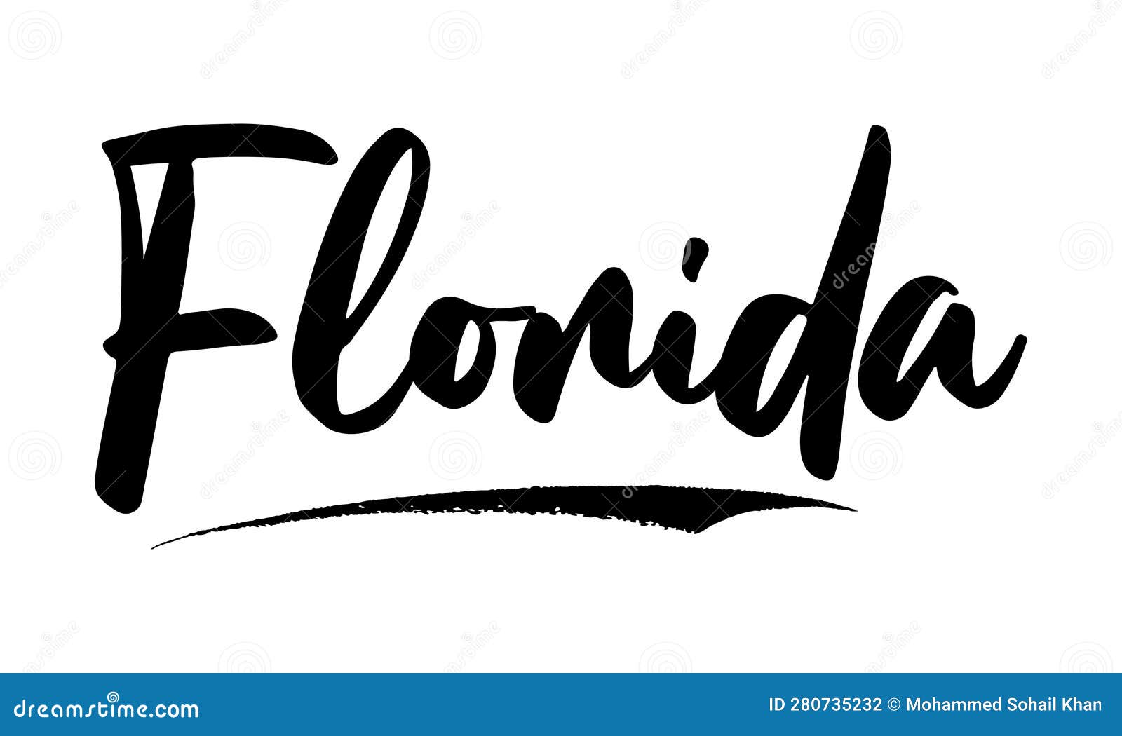 Florida Stylish Bold Text Lettering Typography Vector Design Quote ...