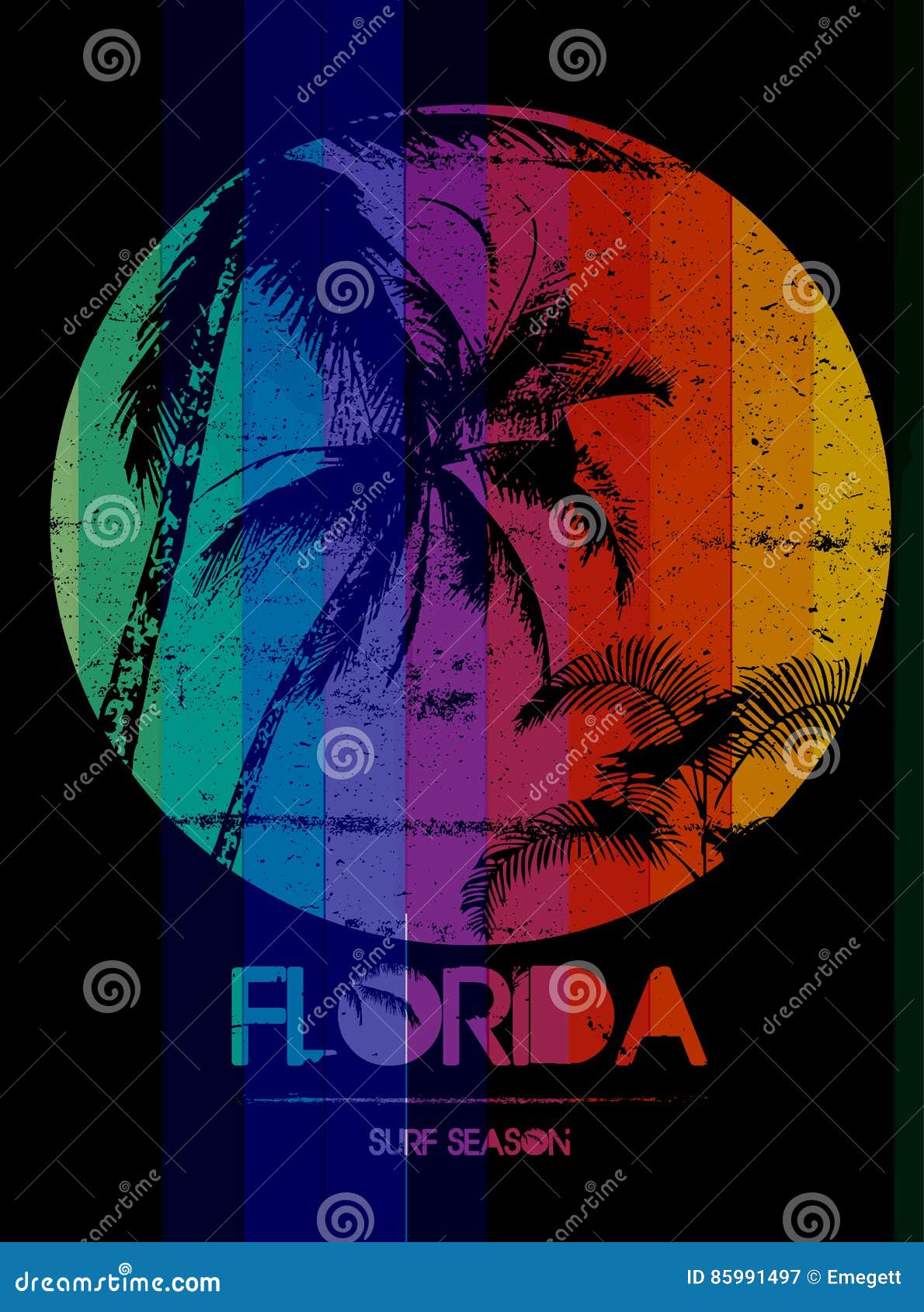 Florida Summer Tee Graphic Design Stock Vector - Illustration of ...