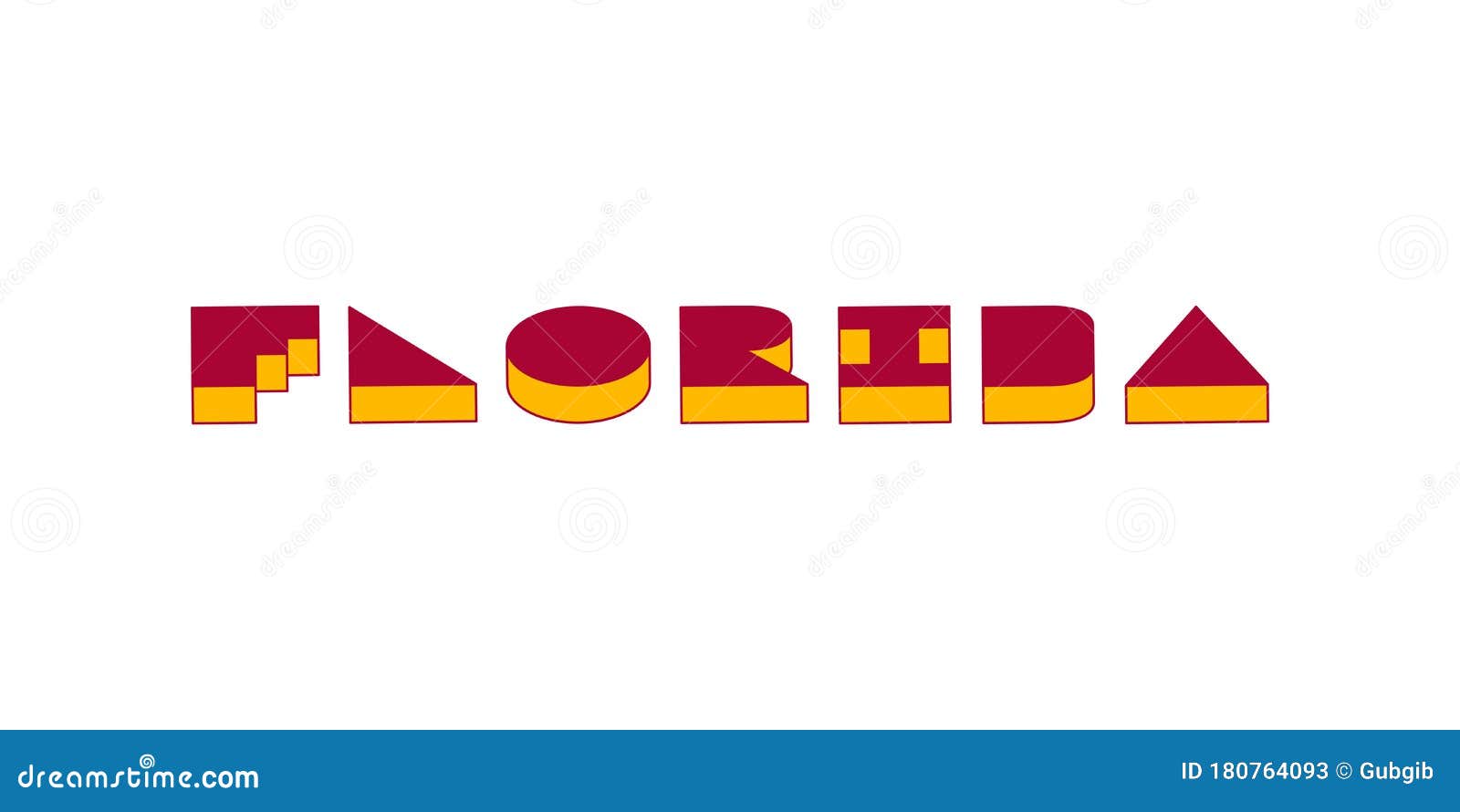 Florida Text with 3d Isometric Effect Stock Vector - Illustration of ...