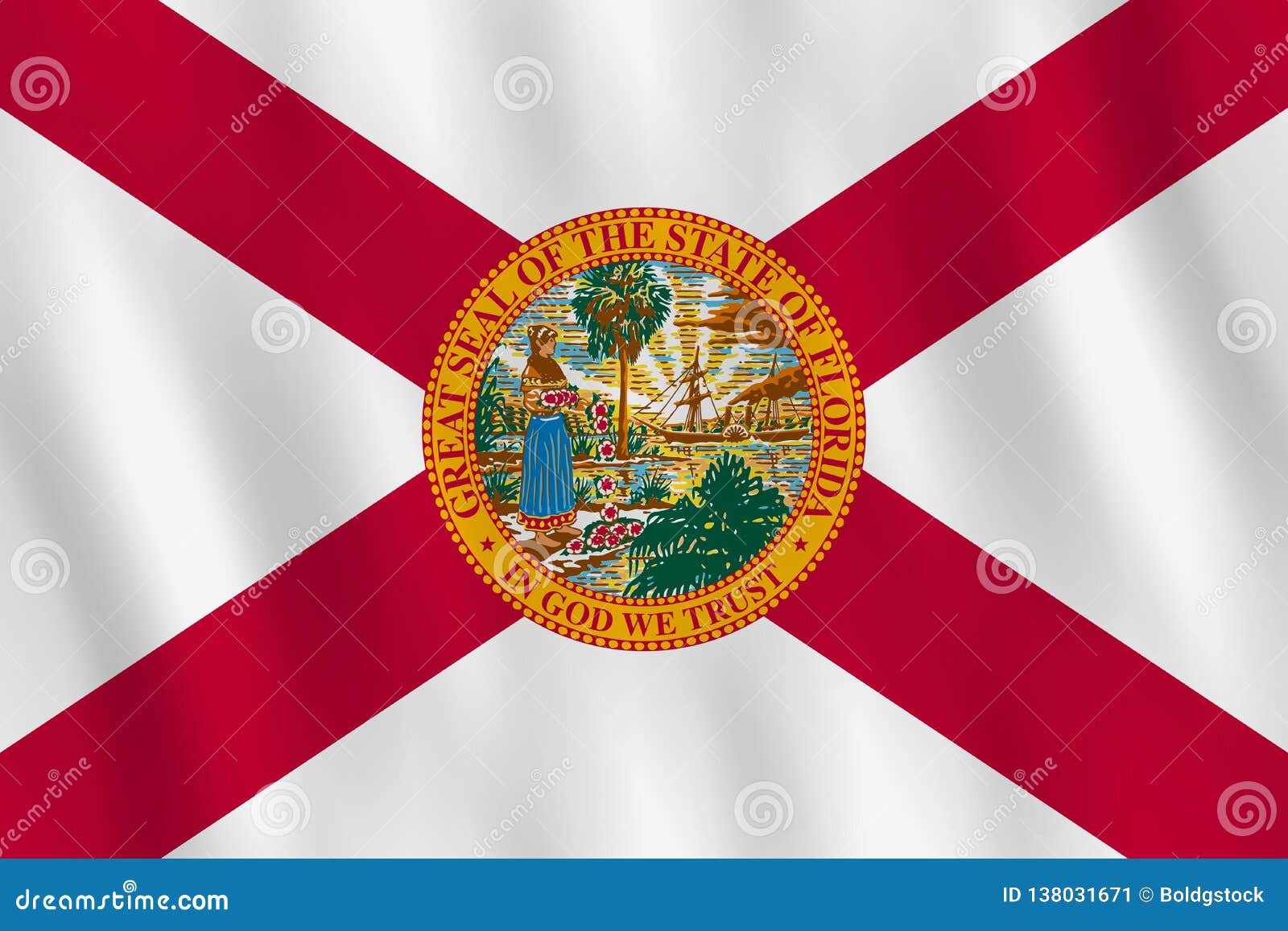 Florida US State Flag with Waving Effect, Official Proportion Stock ...