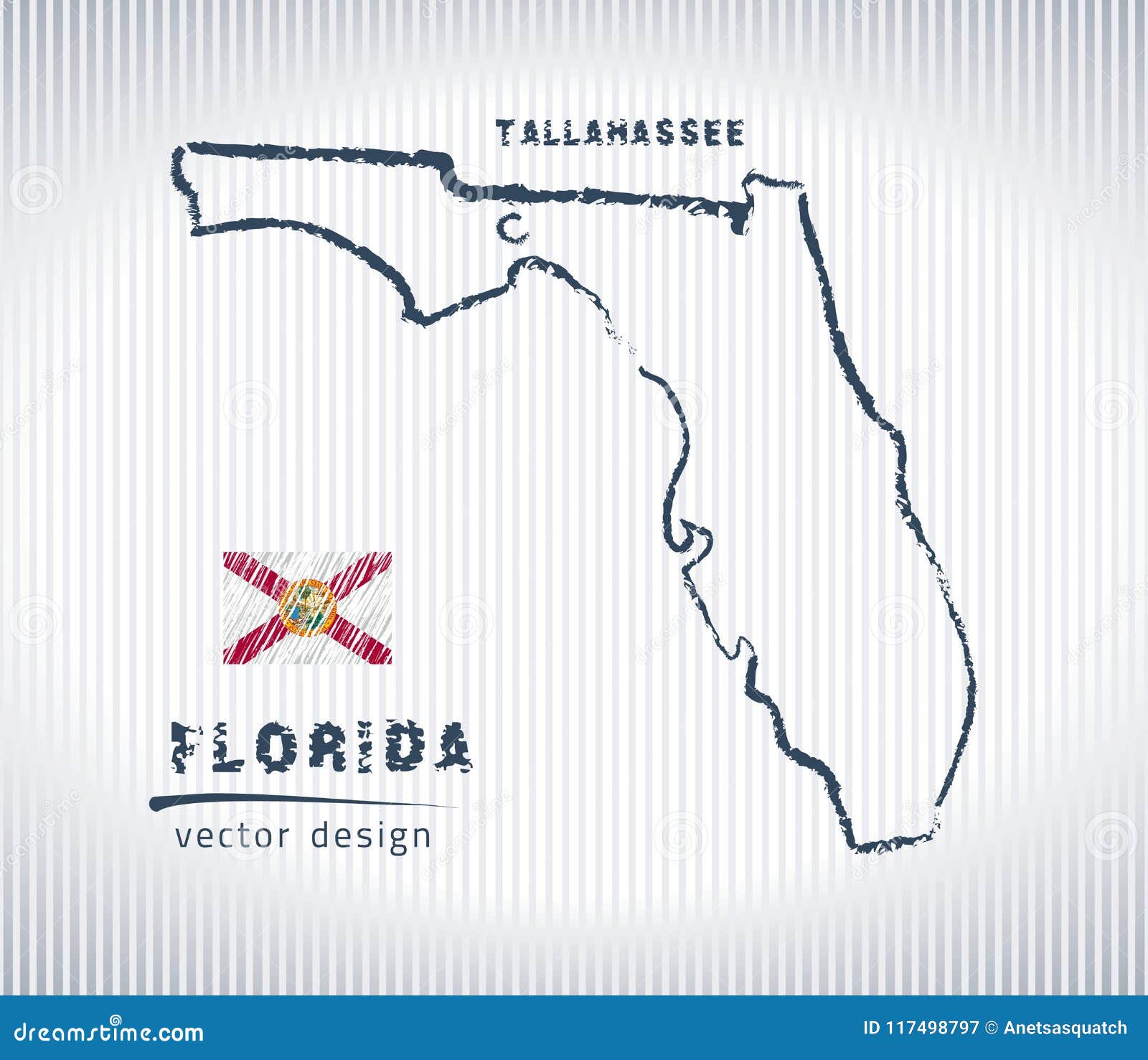 Florida Vector Chalk Drawing Map Isolated on a White Background Stock ... Florida Vector Chalk Drawing Map Isolated on a White Background Stock ...