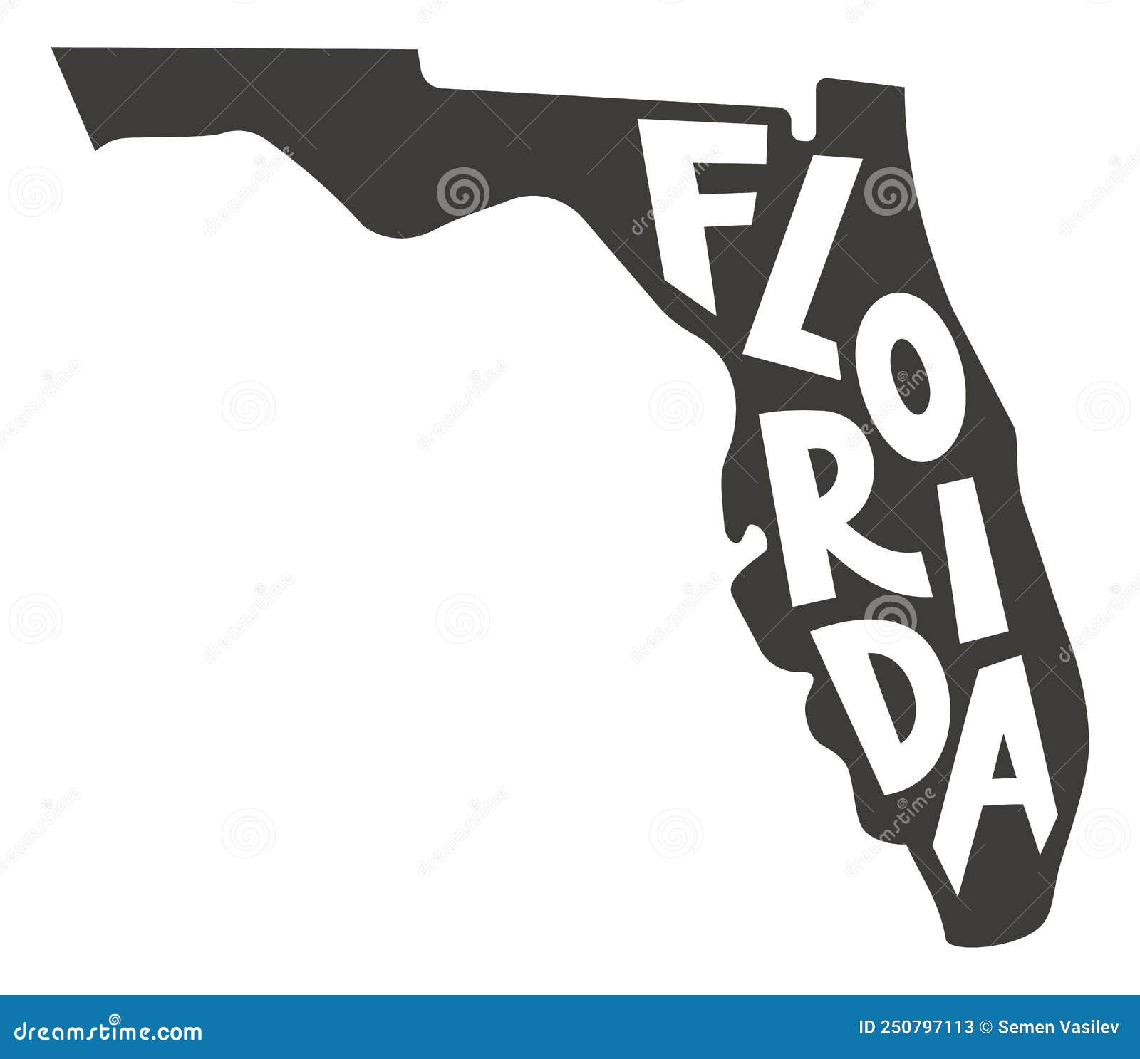 Florida. Vector Silhouette State Stock Vector - Illustration of simple ...