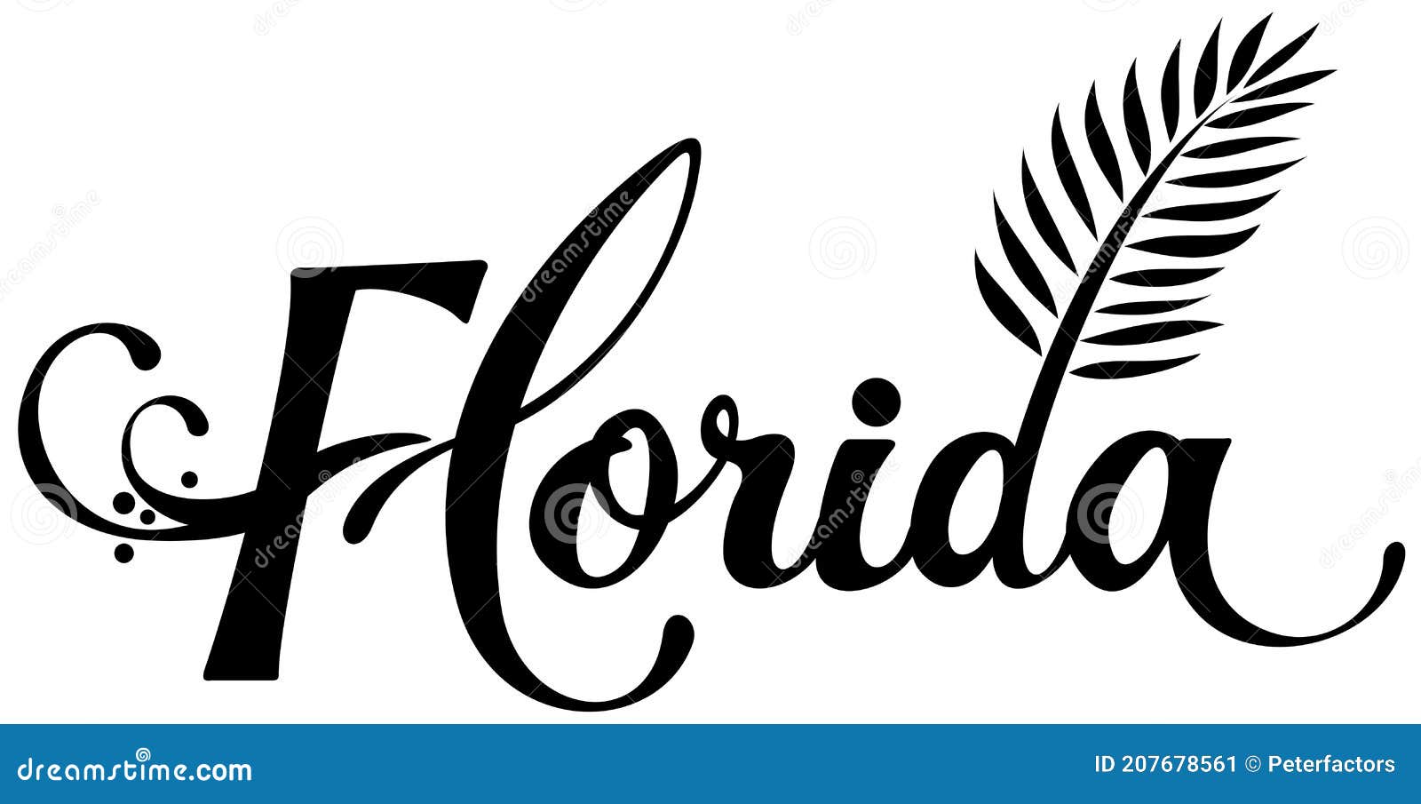 Florida - Custom Calligraphy Text Stock Vector - Illustration of curve ...