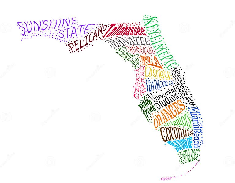 Florida Word Cloud stock illustration. Illustration of tallahassee ...