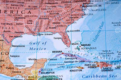 Florida on the World Map Close Up Stock Photo - Image of highway, park ...