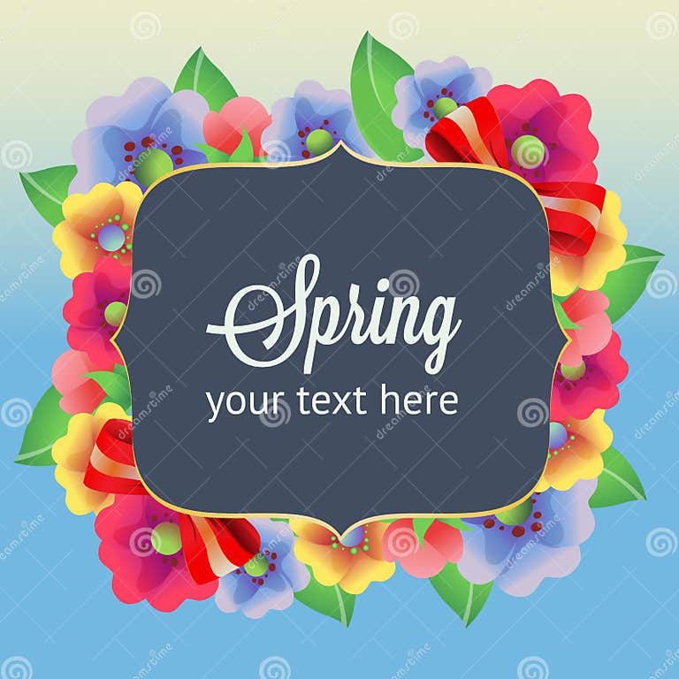 Florish Spring Card Vivid Color Stock Vector - Illustration of flower ...