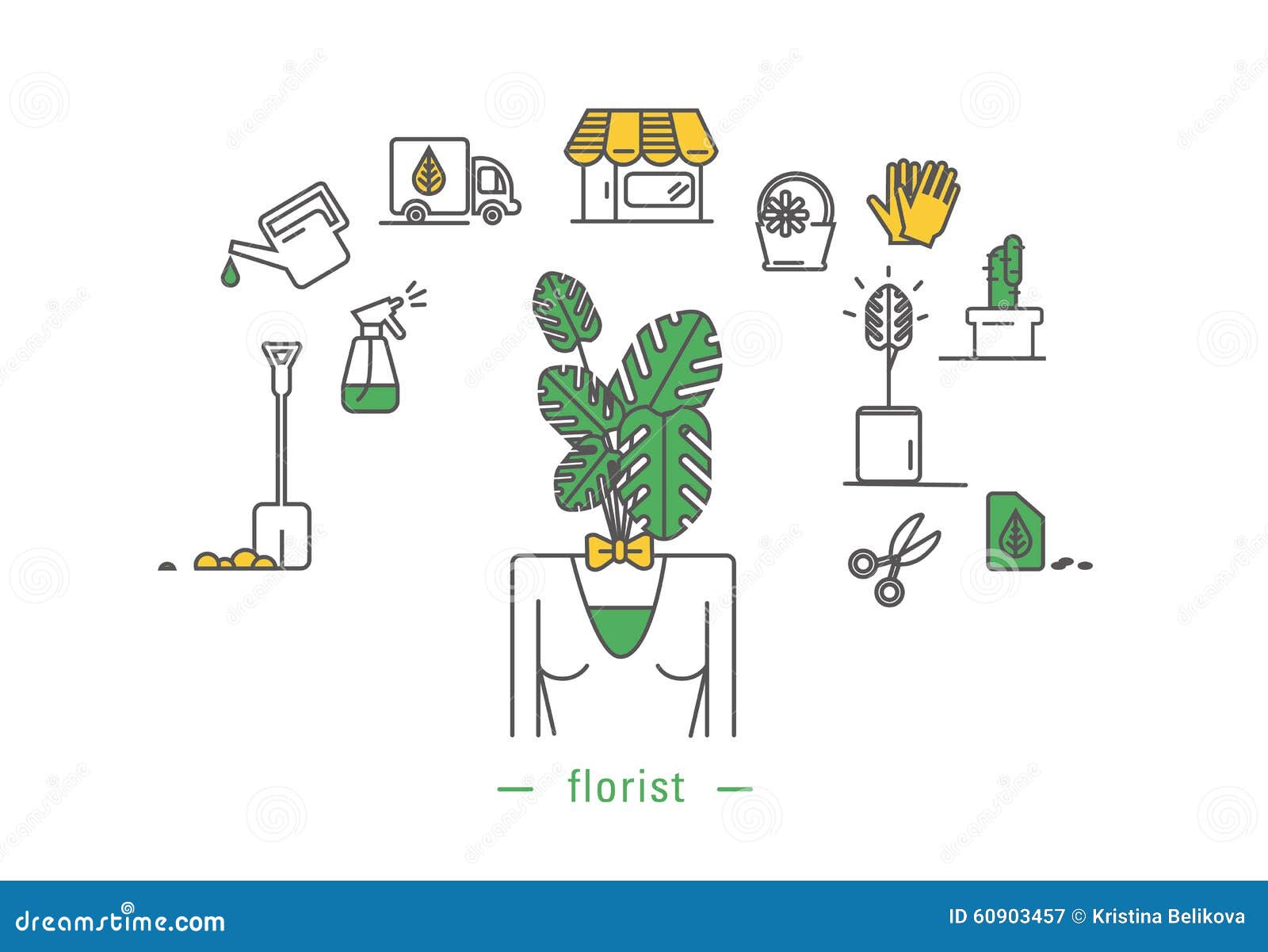 Florist icon stock illustration. Illustration of beard - 60903457