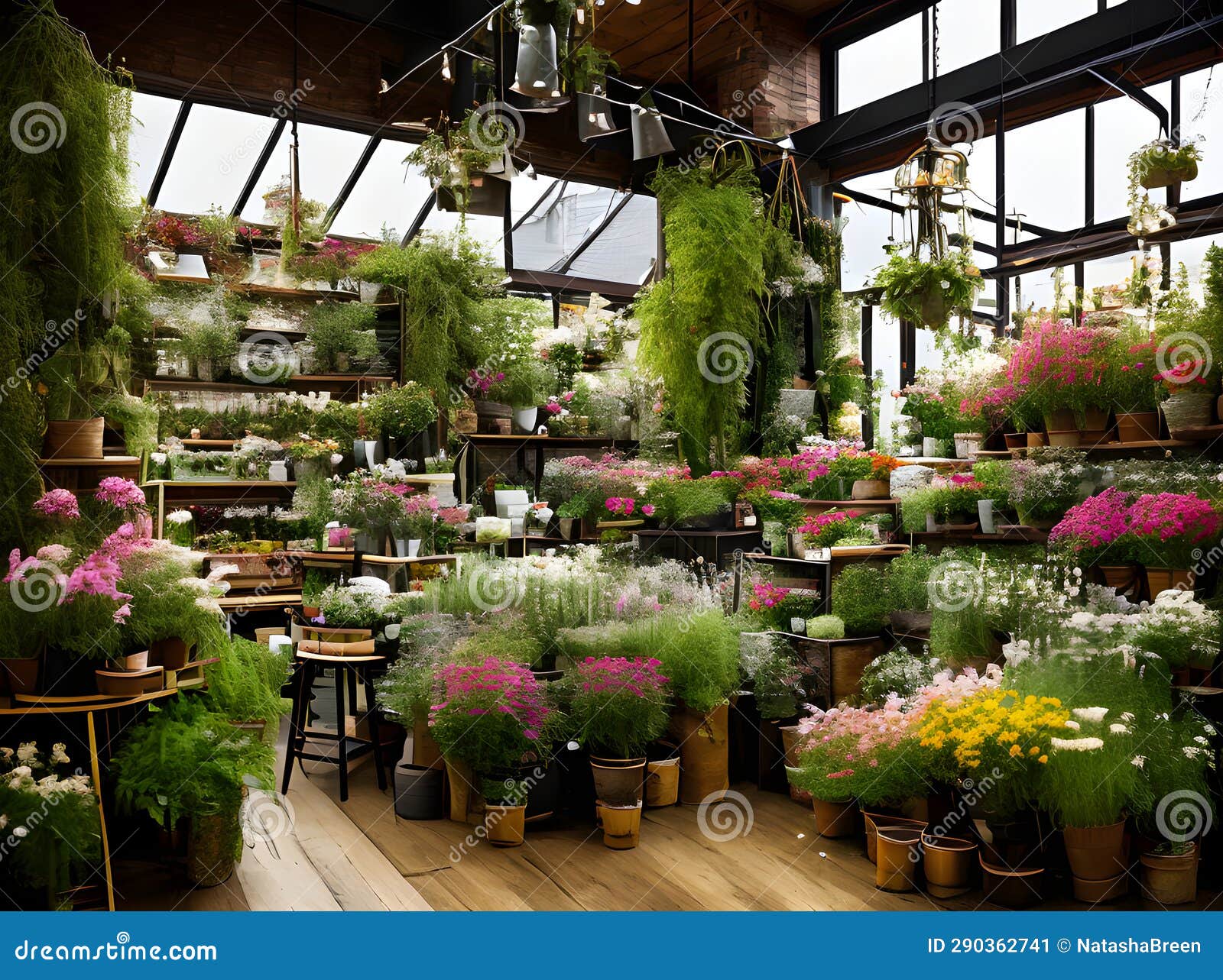 Florist Shop with Cozy Interior Design. Stock Image - Image of quaint ...