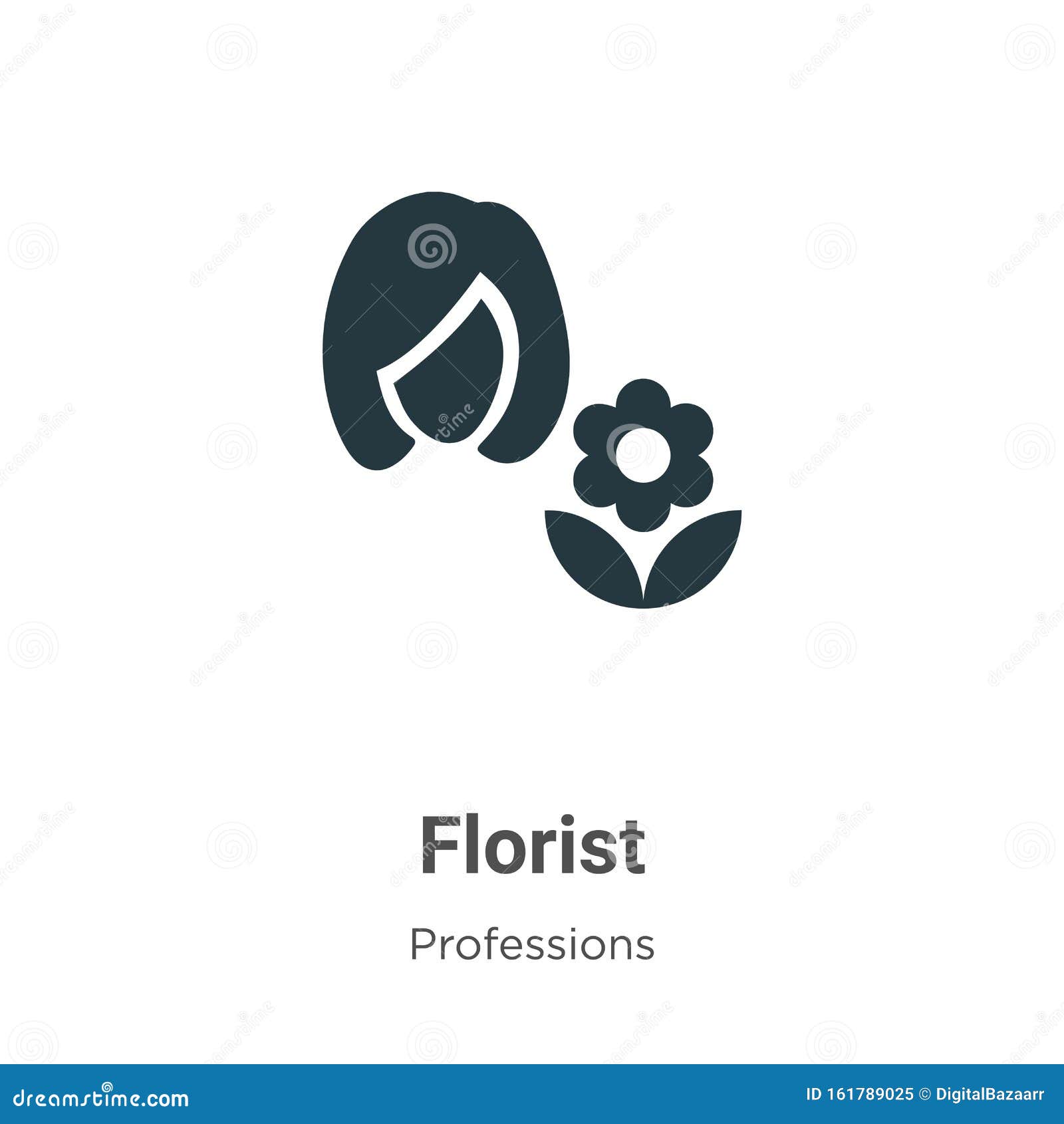 Florist Vector Icon on White Background. Flat Vector Florist Icon ...