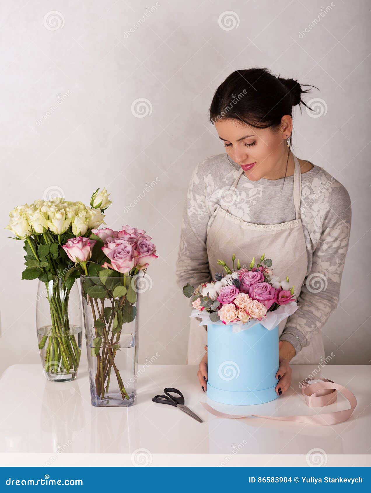 Florist at work stock photo. Image of modern, holiday - 86583904