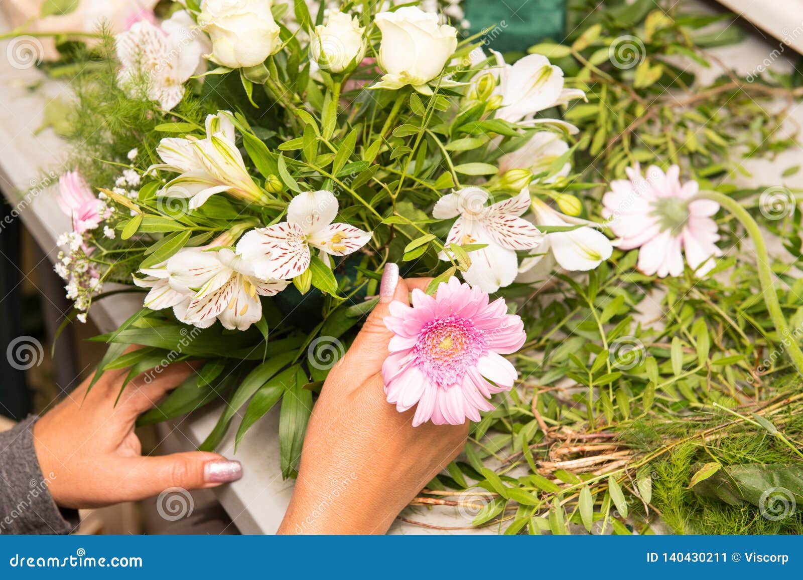 Florist at Work stock image. Image of gardening, bouquet - 140430211