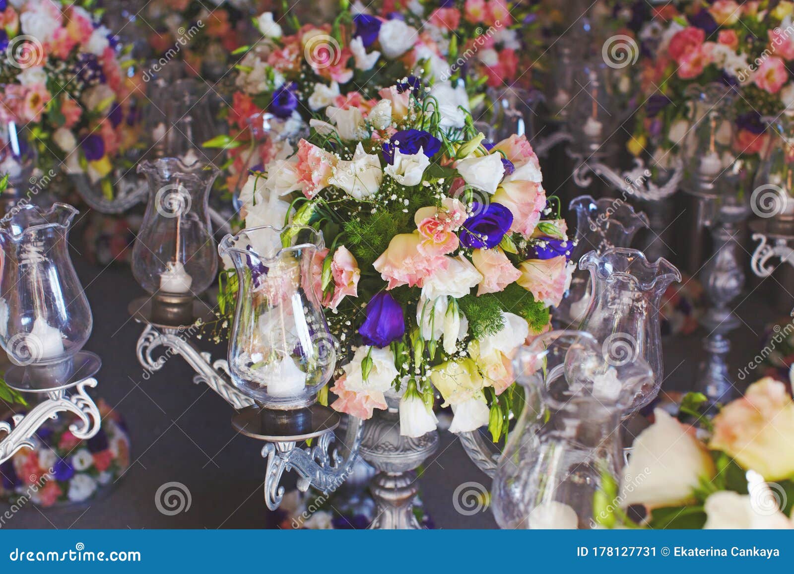 Floristic Decoration Process of Wedding Party Open Air Stock Image ...