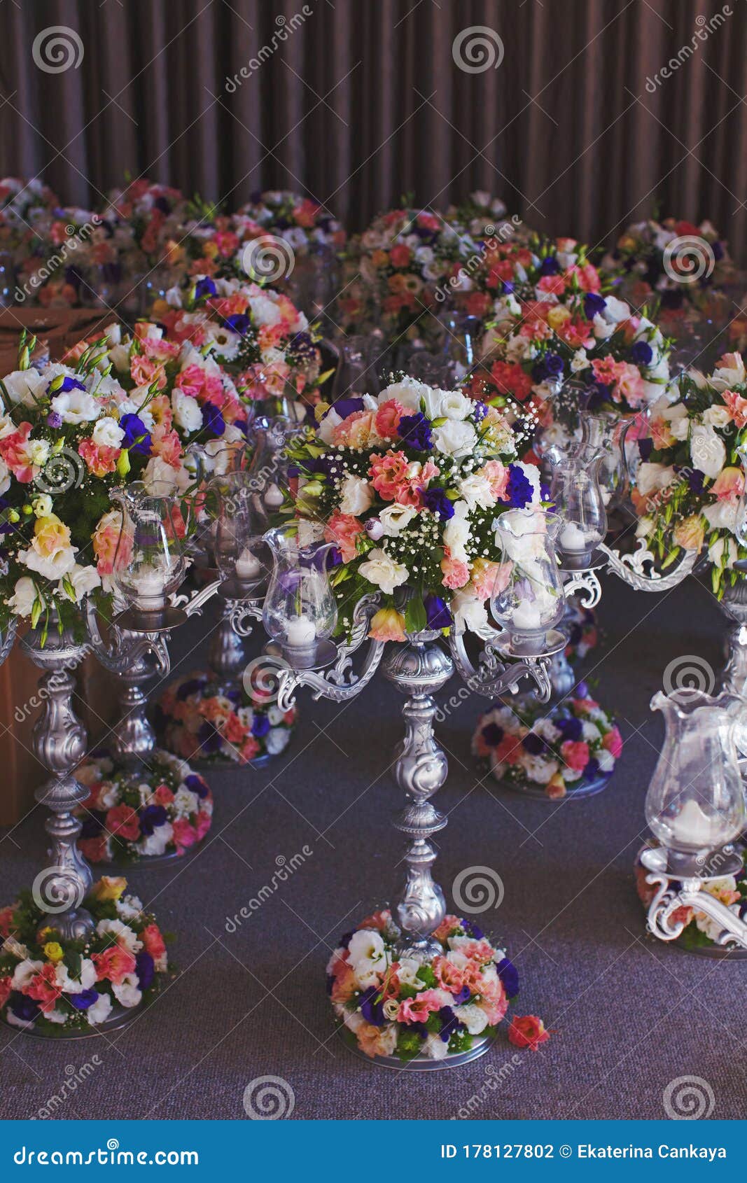 Floristic Decoration Process of Wedding Party Open Air Stock Photo ...