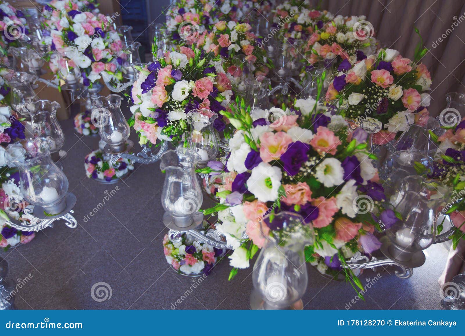 Floristic Decoration Process of Wedding Party Open Air Stock Photo ...