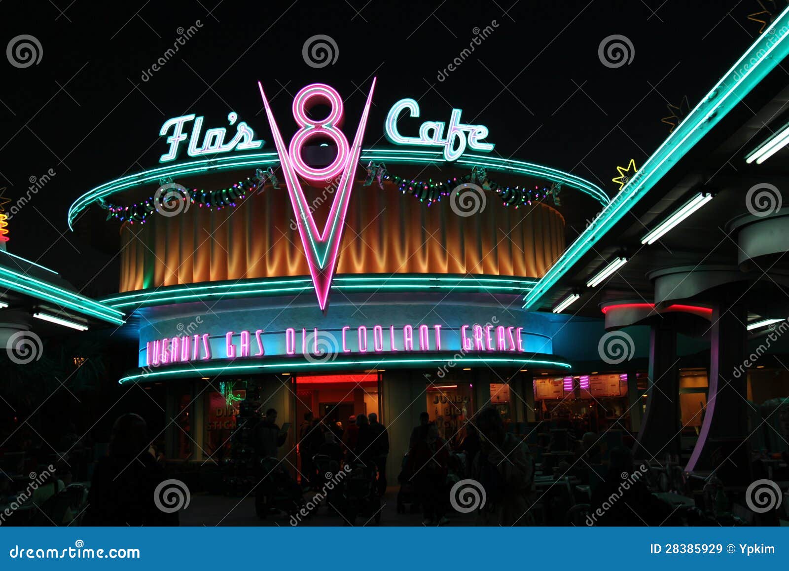Flos Cafe Sign editorial stock image. Image of commercial - 28385929