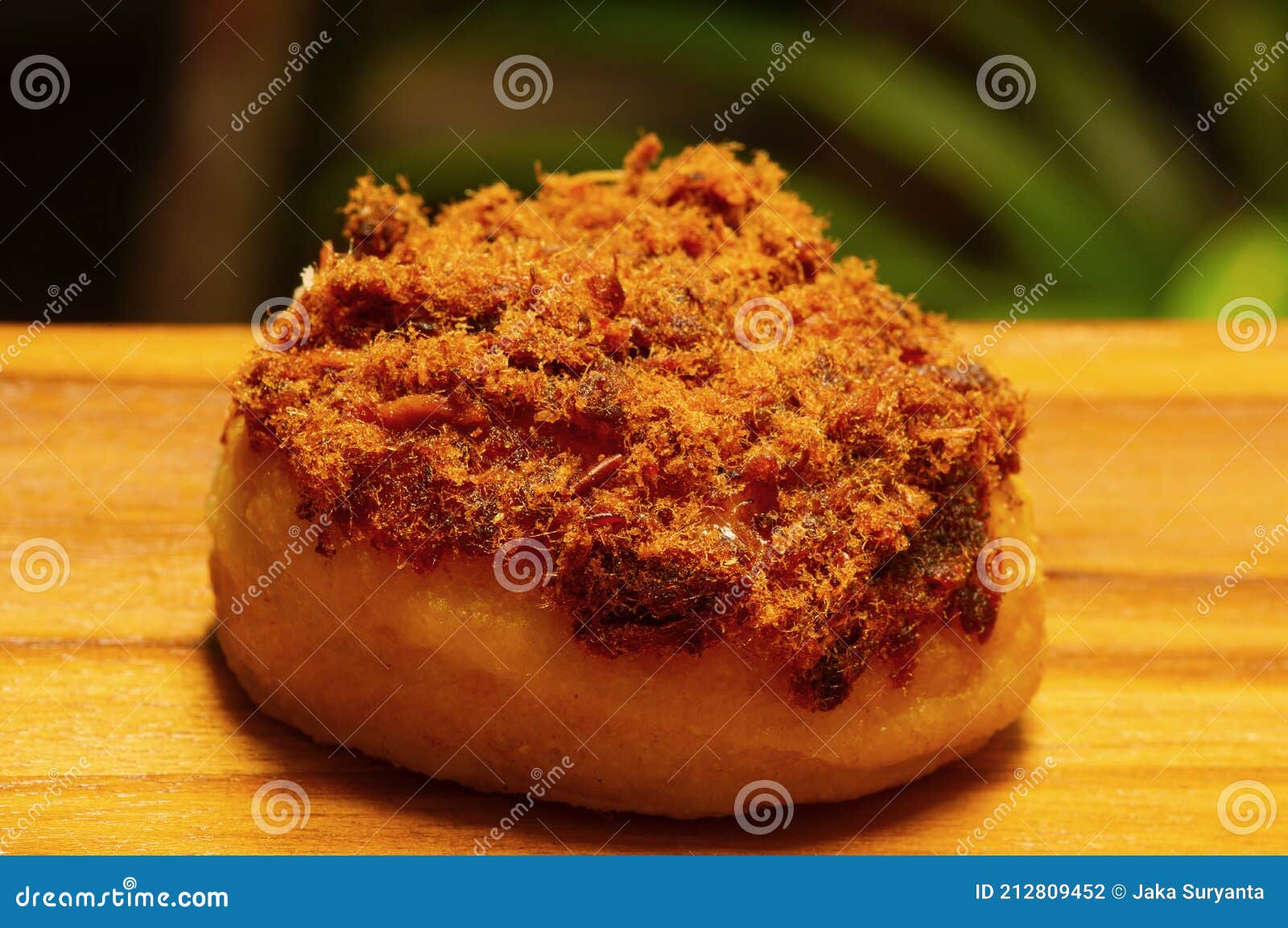 Floss Beef Sprinkled Donut in Shallow Focus Stock Photo - Image of food ...