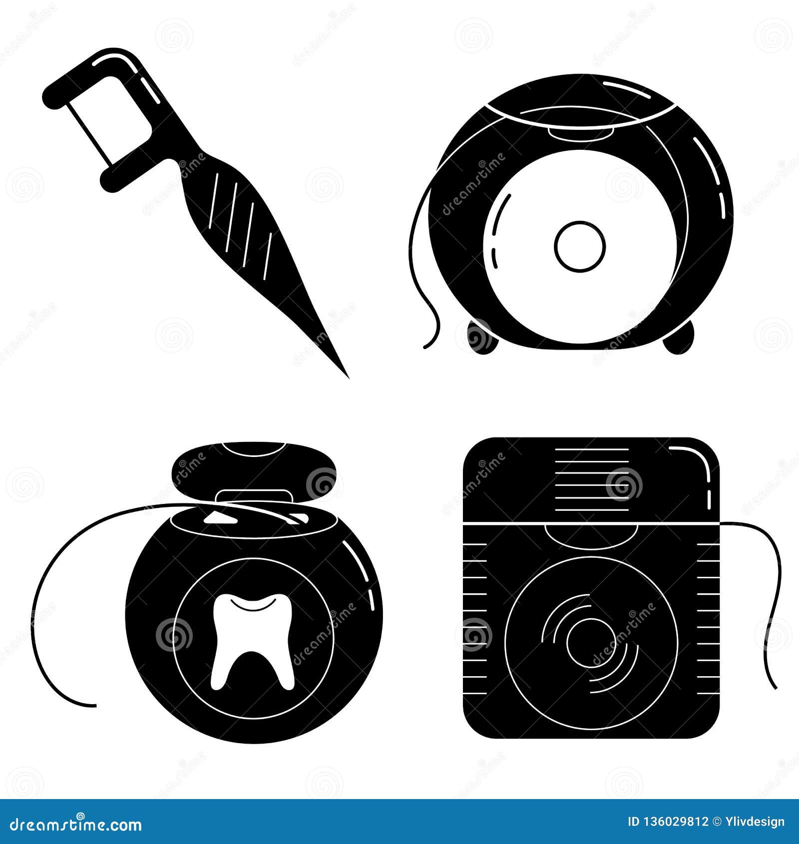 Floss Icon Set, Simple Style Stock Vector - Illustration of medical ...