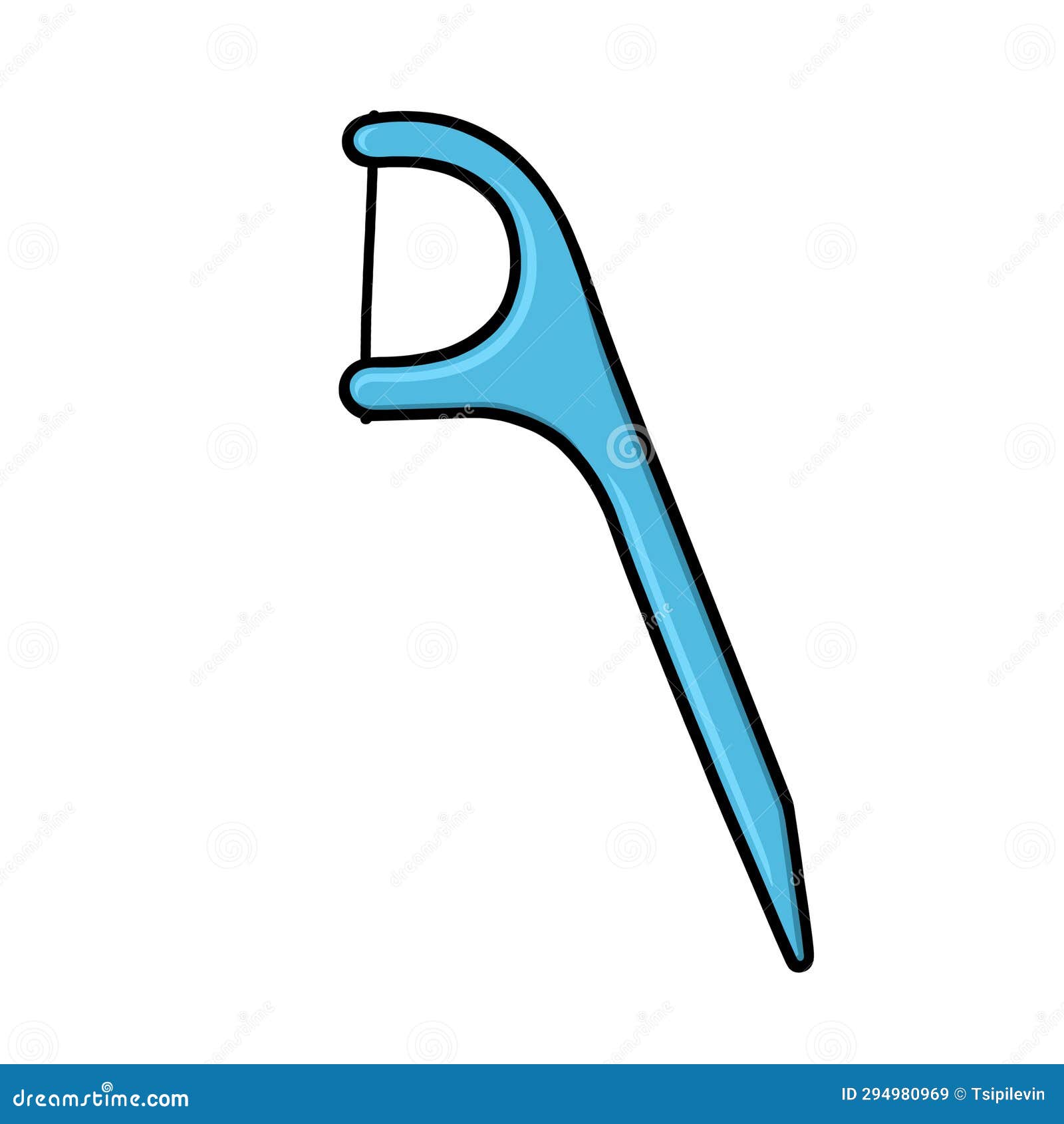 Floss Pick Illustration Isolated on White Background Stock Illustration ...
