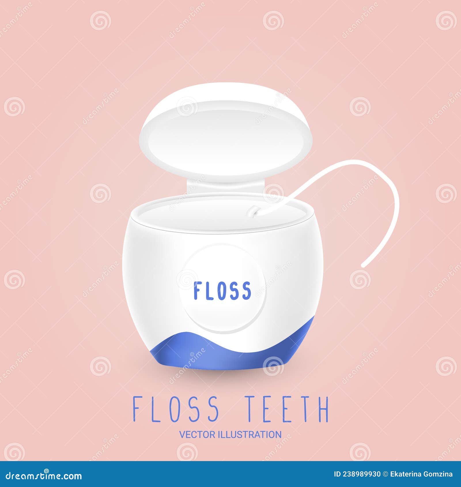 Floss Thread Flosser Hygiene and Dental Health Stock Illustration ...
