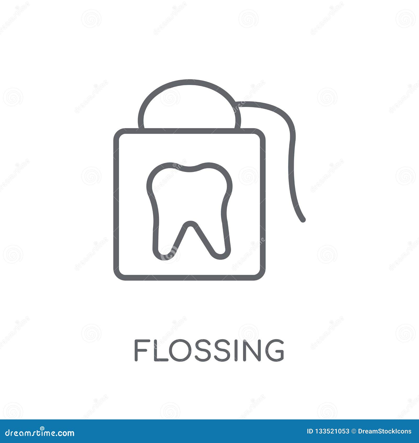 Flossing Linear Icon. Modern Outline Flossing Logo Concept on Wh Stock ...