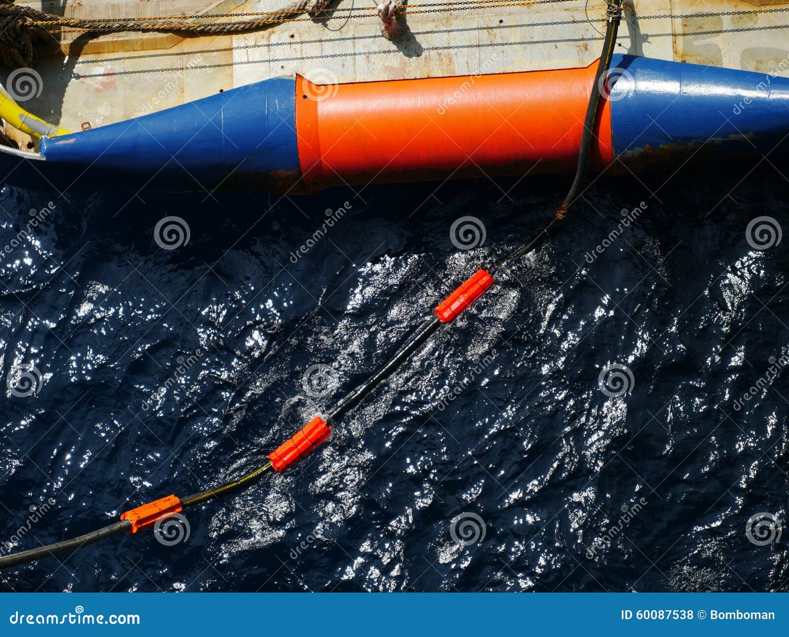 Flotation Collars at the Back of Offshore Supply Vessel Stock Photo ...
