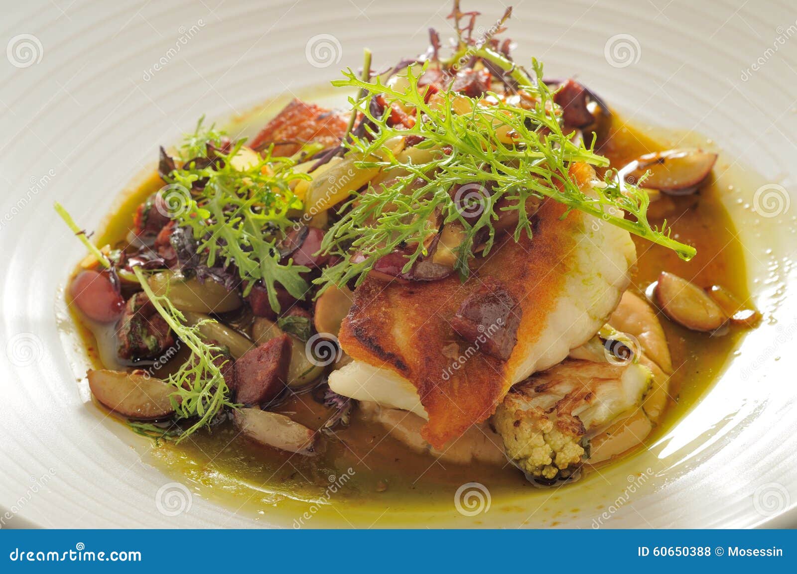 Flounder char fish stock photo. Image of italian, cauliflower - 60650388