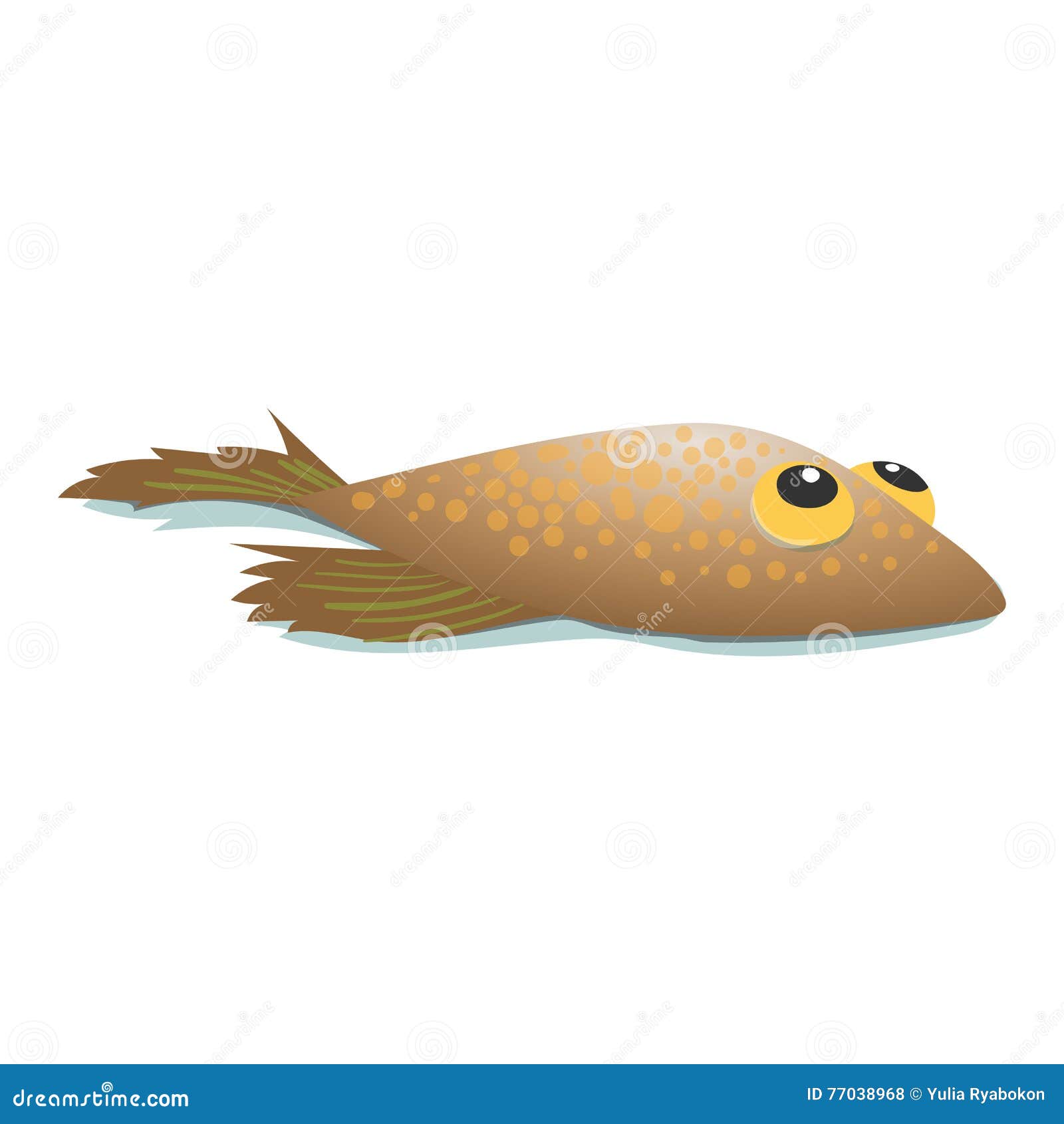 Flounder Fluke Fish Vector Illustration Transparent Background ...