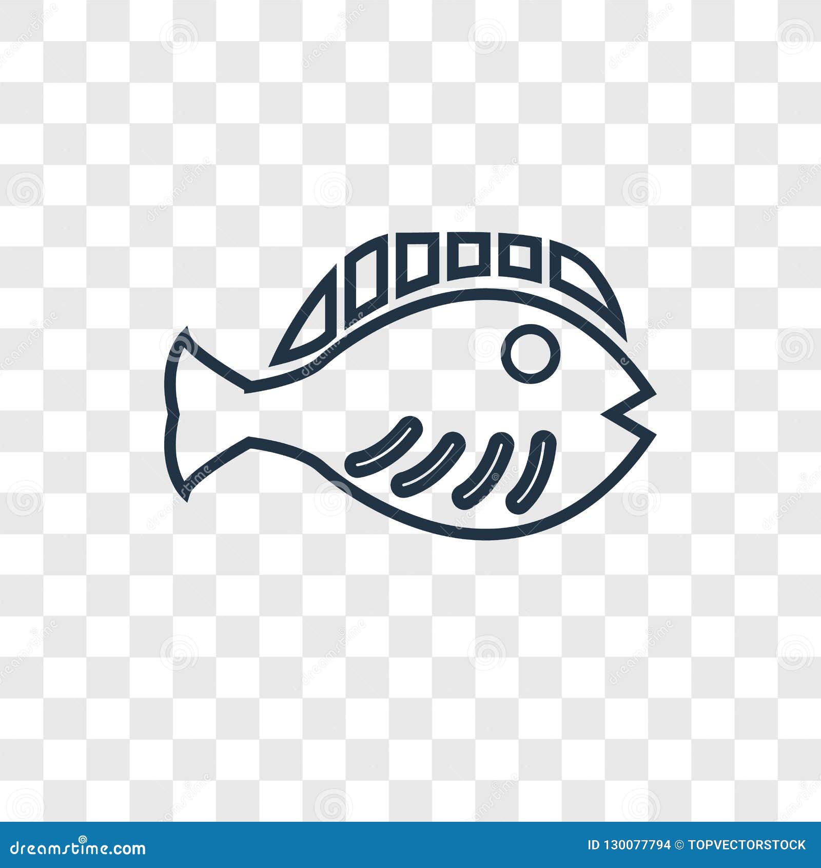Flounder Concept Vector Linear Icon Isolated on Transparent Back Stock ...