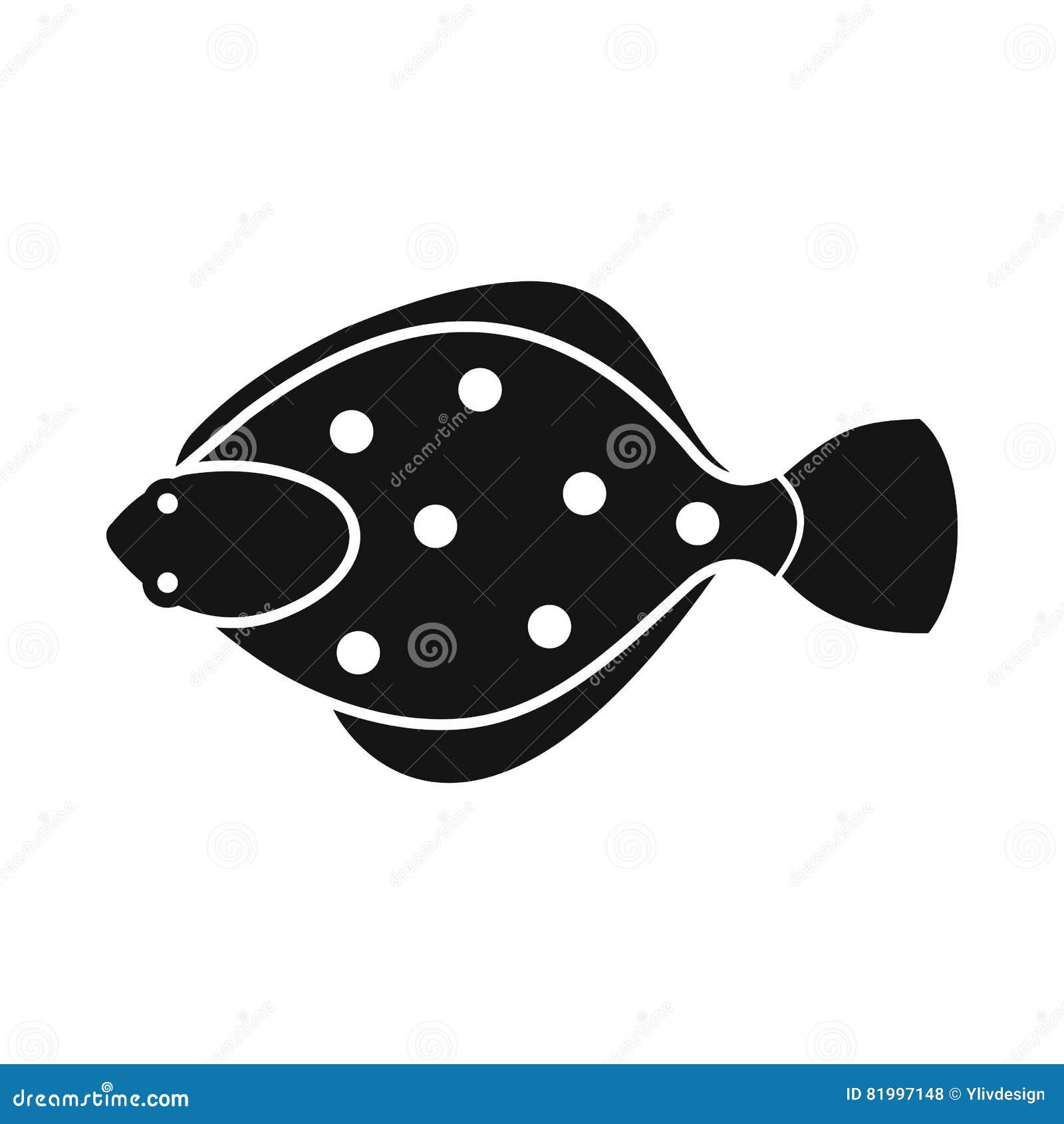 Flounder Fish Icon, Simple Style Vector Illustration | CartoonDealer ...