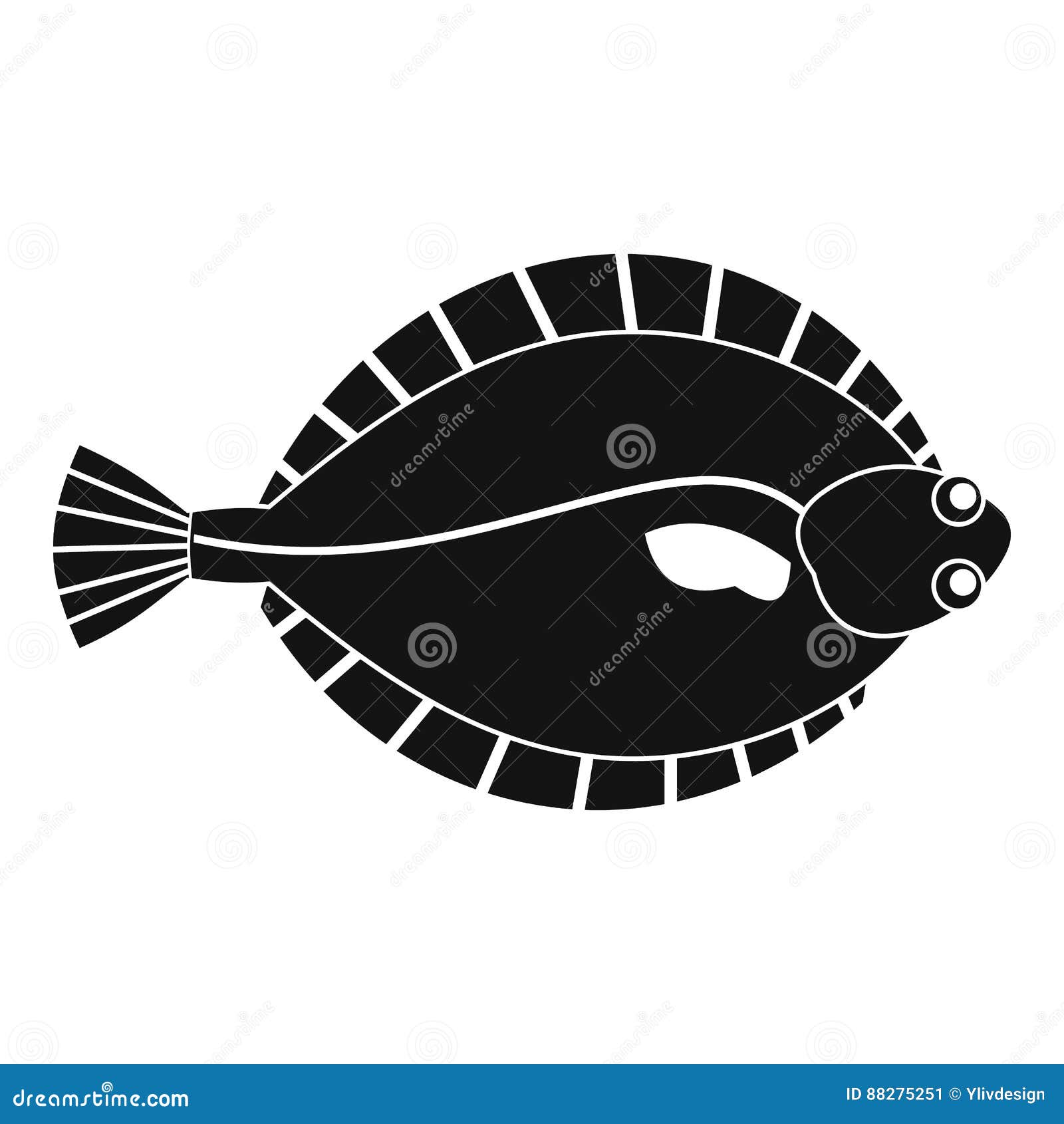 Flounder Icon, Simple Style Stock Vector - Illustration of eating ...