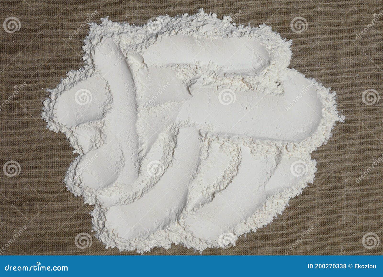 Flour On A Background Of Linen Fabric. Flour Texture Royalty-Free Stock ...