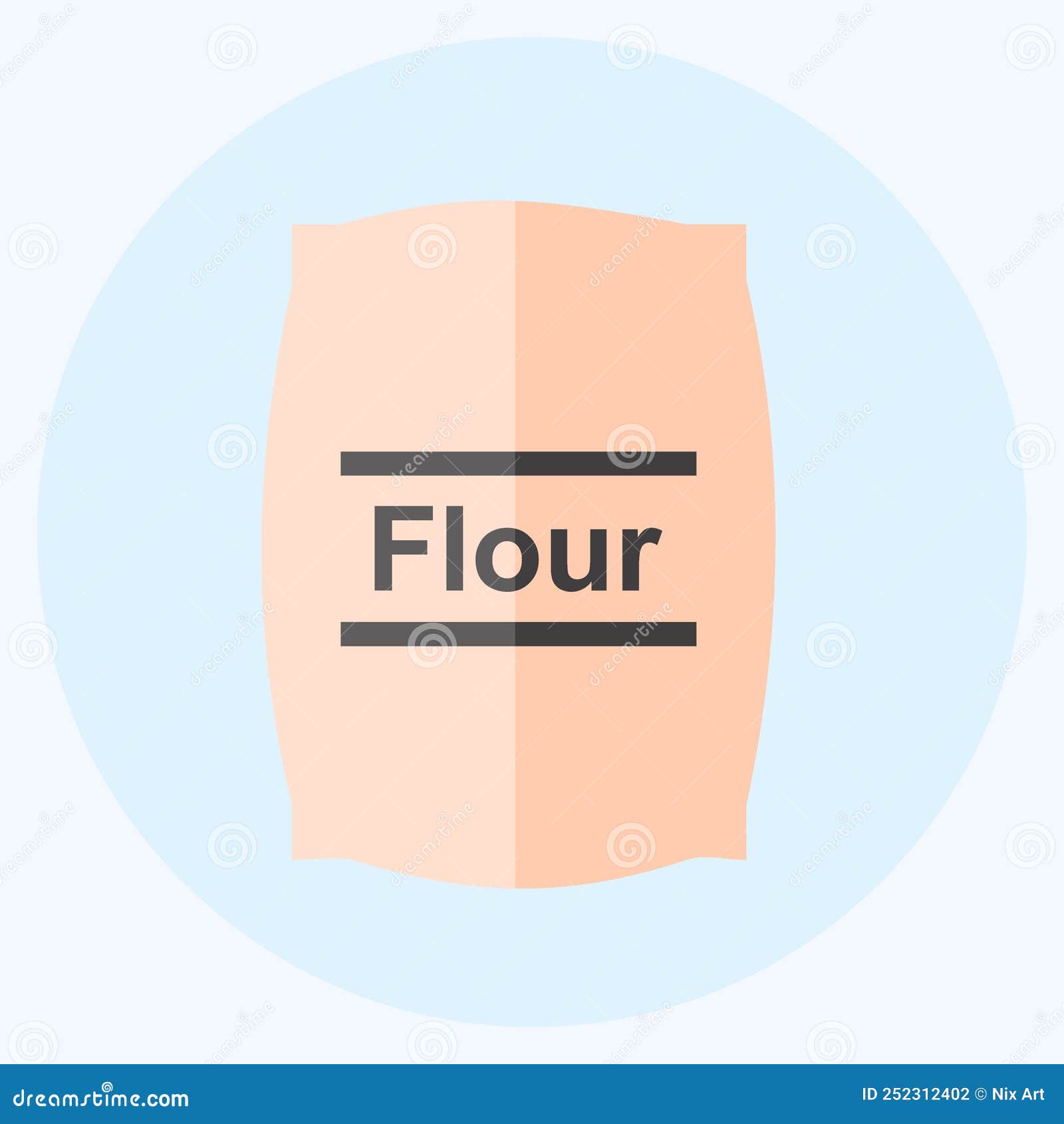 Flour Bag Icon in Trendy Flat Style Isolated on Soft Blue Background ...
