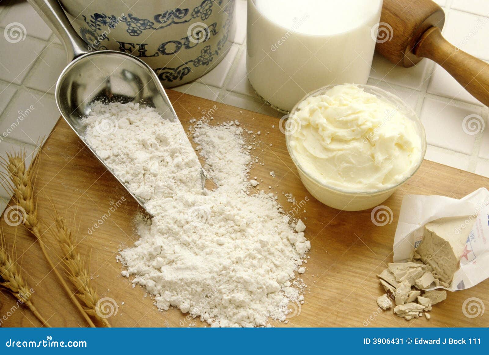 Flour and Baking Ingredients Stock Image - Image of domestic, margarine ...