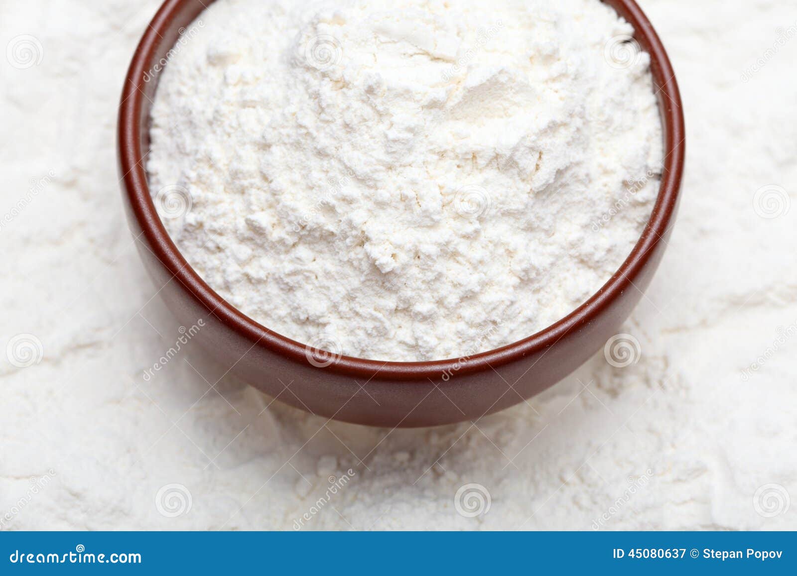 Flour in bowl stock image. Image of spilling, wheat, selective - 45080637