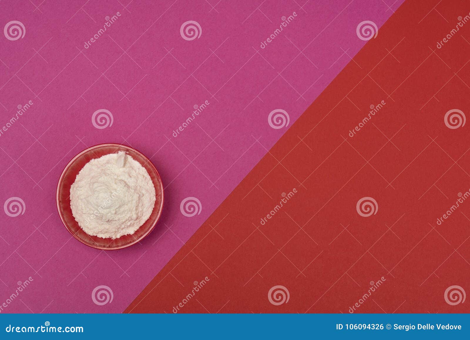 Flour in a bowl stock photo. Image of closeup, grain - 106094326
