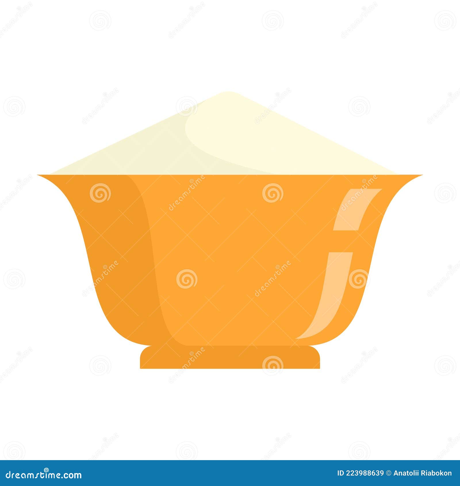 Flour Bowl Icon Flat Isolated Vector Stock Vector - Illustration of ...