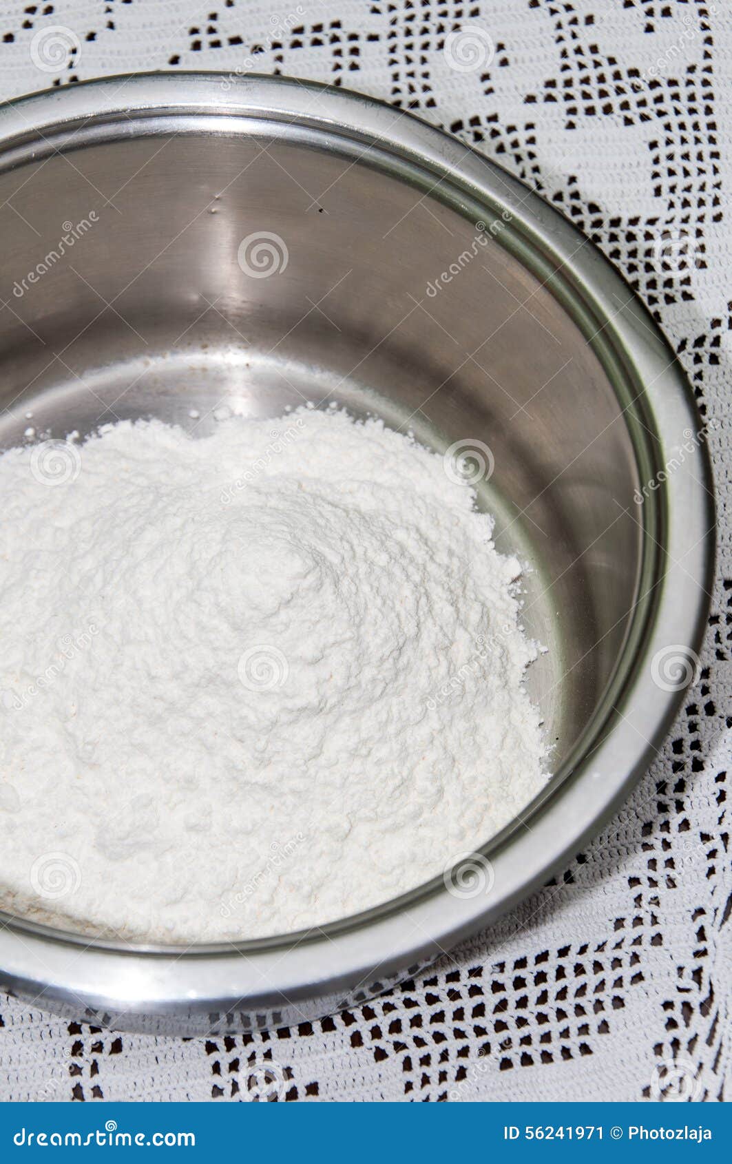 Flour in the bowl stock image. Image of baking, pile - 56241971