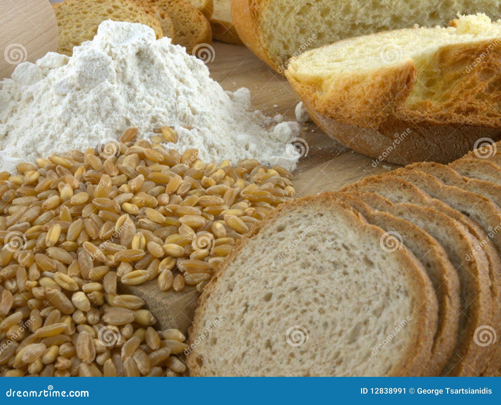 Flour and bread stock image. Image of delicious, background - 12838991