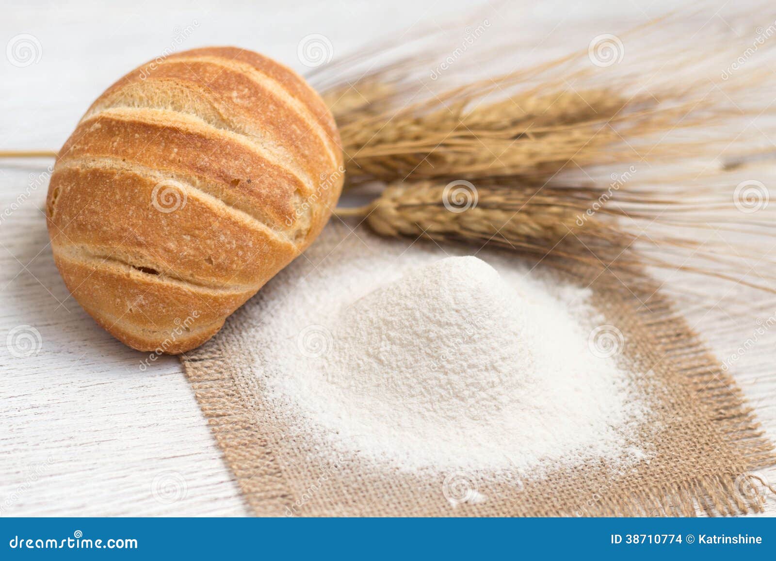 Flour, bread and wheat stock photo. Image of baking, wheat - 38710774
