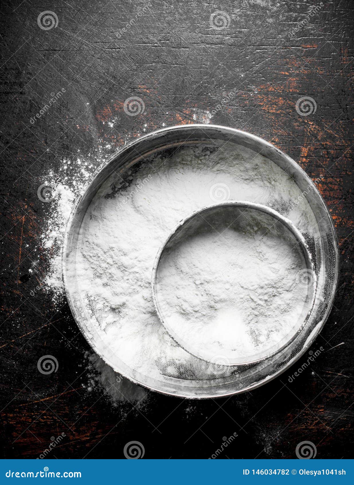 Flour with different sieve stock photo. Image of bakery - 146034782
