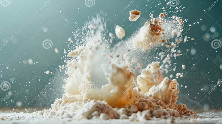 Flour and Dough Explosion in Baking Concept Stock Photo - Image of ...
