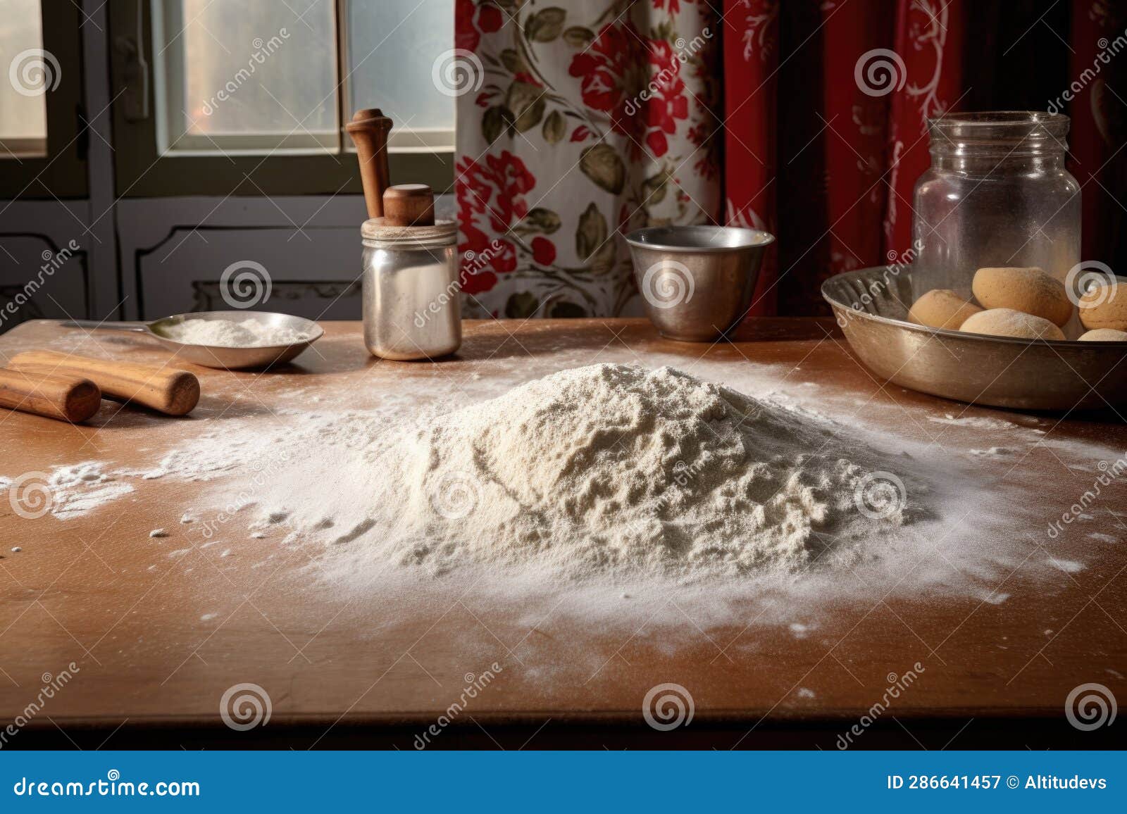 Flour-dusted Countertop with Scone Dough and Cutter Stock Image - Image ...