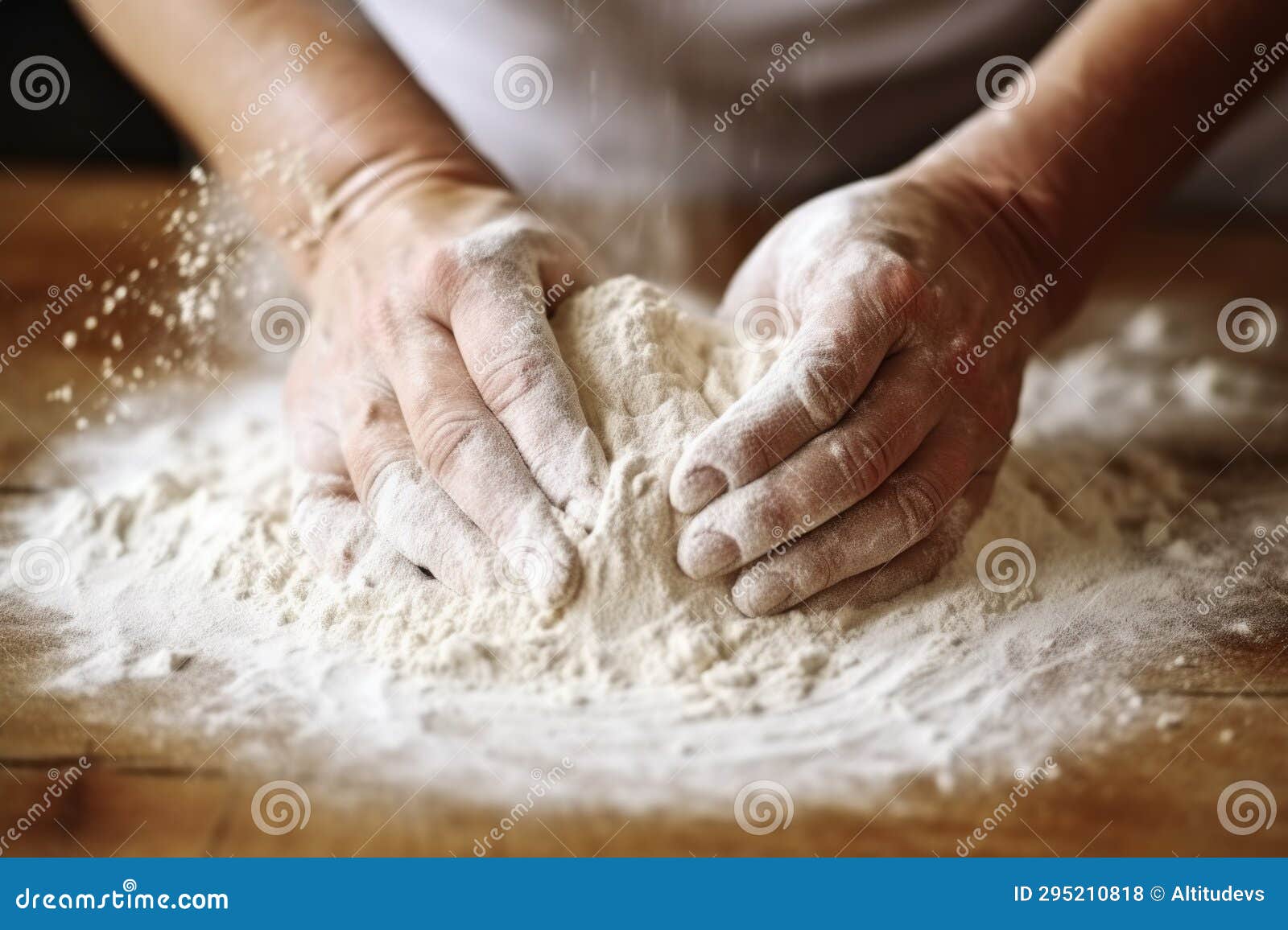 Flour Dusted Hands Shaping Sourdough Dough Stock Photo - Image of ...