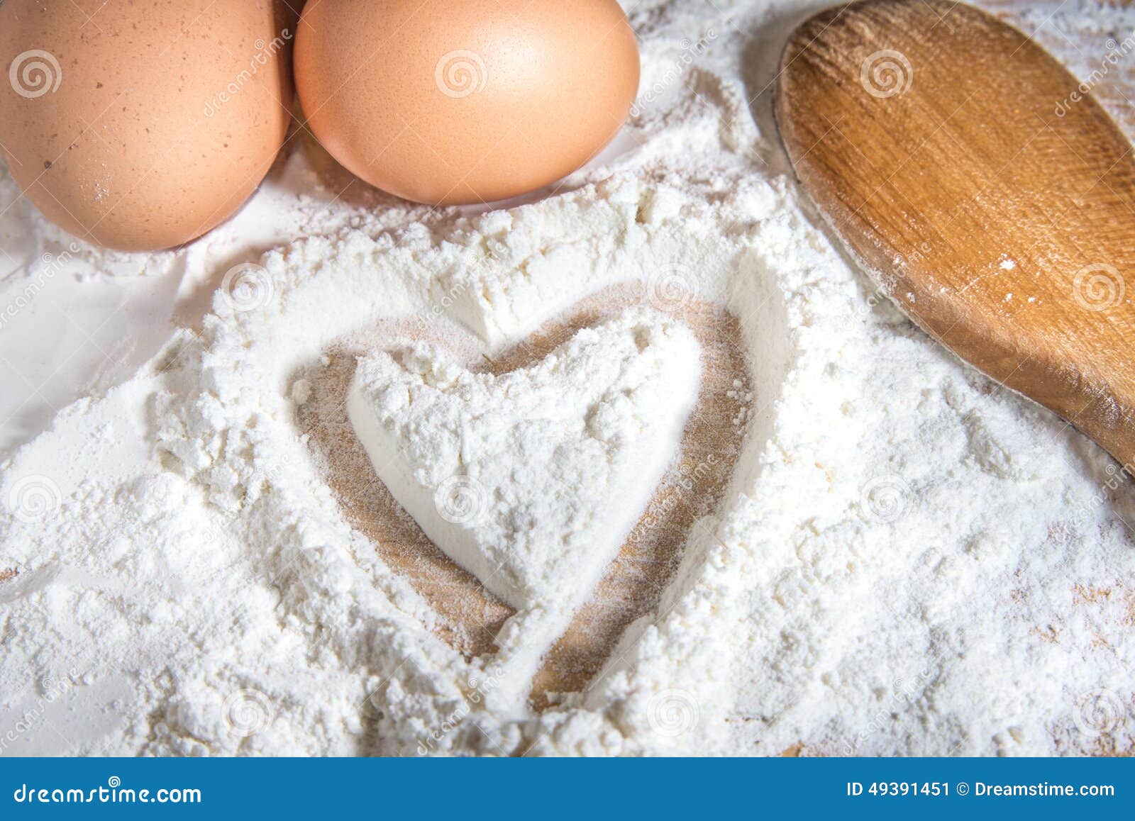 Flour, eggs and Love stock image. Image of arms, kiss - 49391451