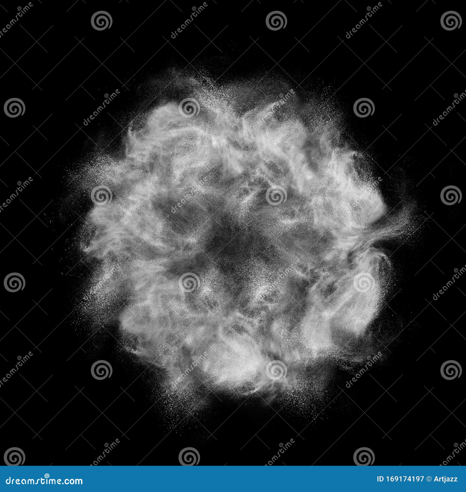 Flour Explosion As a Round Creative Frame. Stock Image - Image of ...